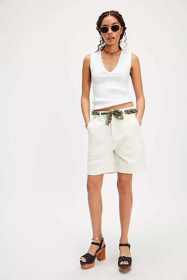FREE PEOPLE We The Free - Milo Carpenter Shorts in Clean Ivory | endource