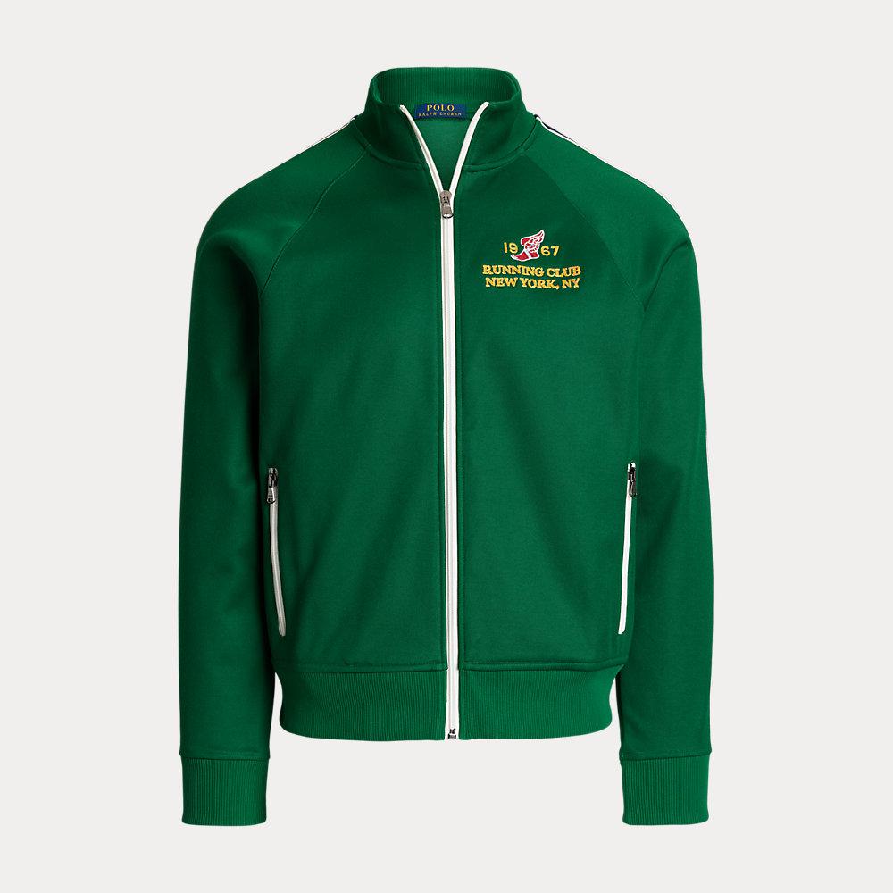 POLO RALPH LAUREN Embroidered Plaited Tricot Track Jacket in Green ...