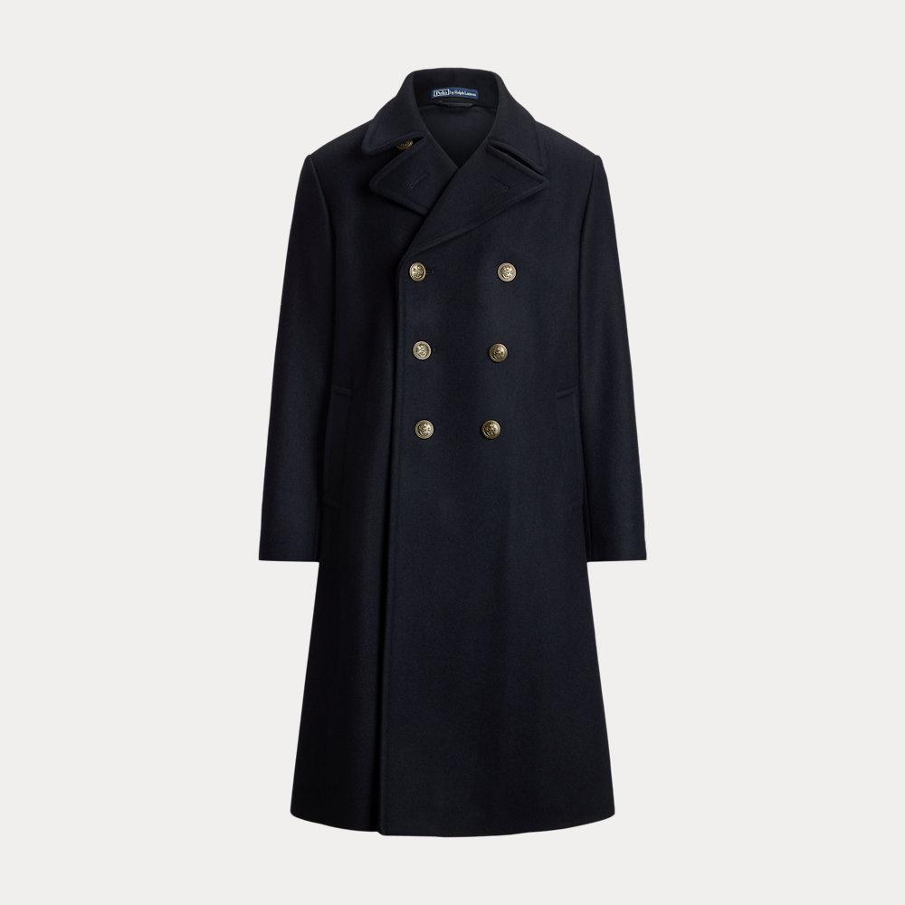 POLO RALPH LAUREN Wool Melton Topcoat in Blue | endource