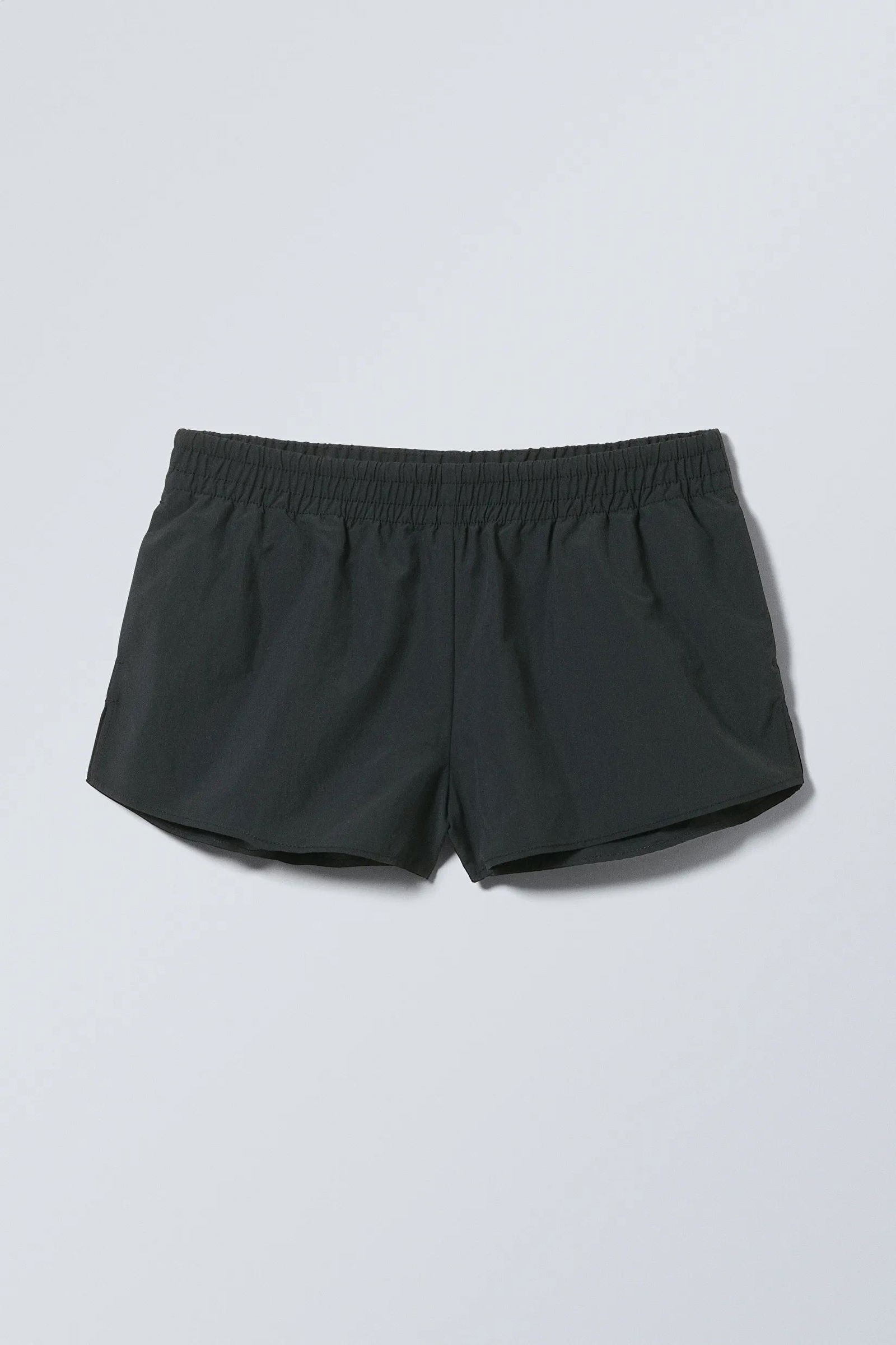 WEEKDAY Sporty Nylon Mini Shorts in Black | Endource