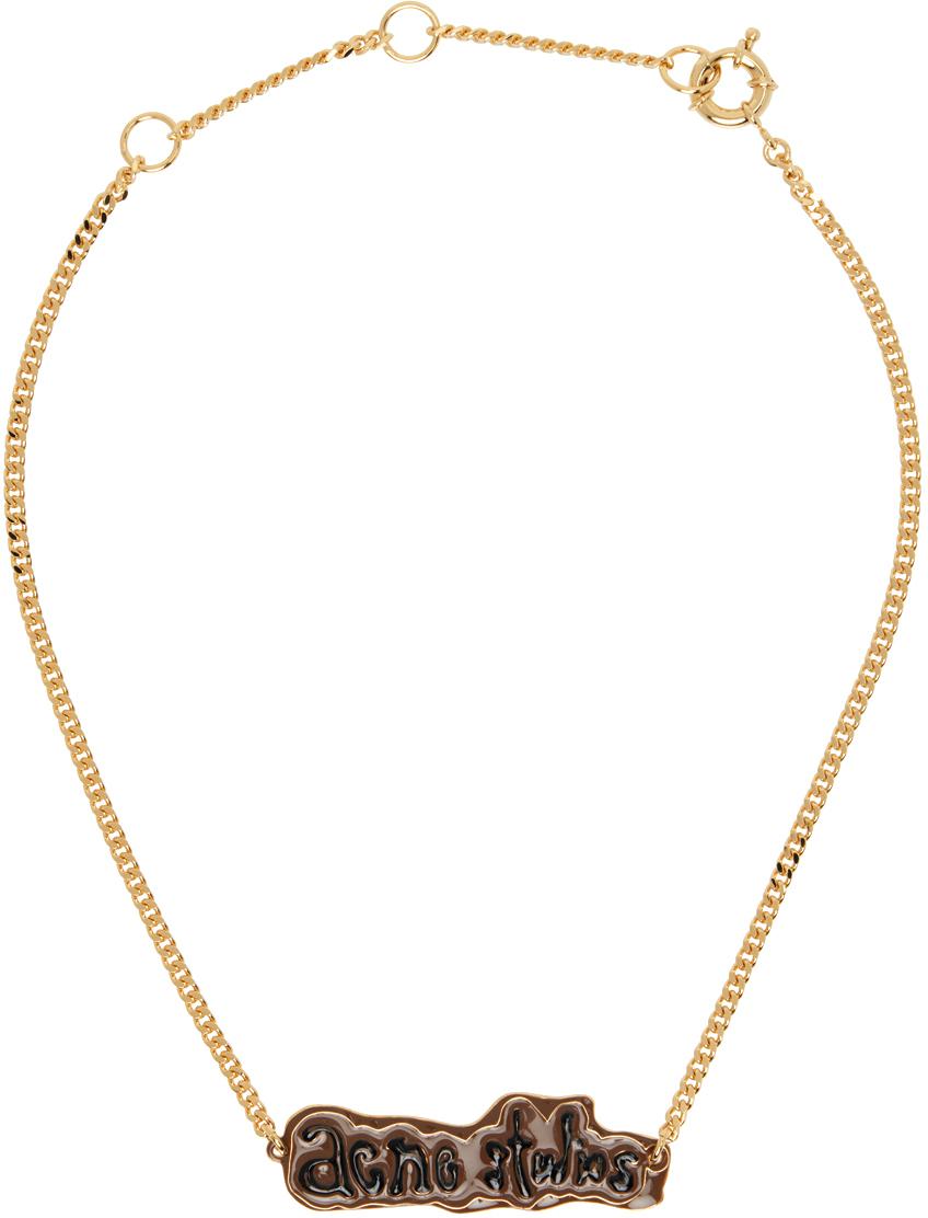 ACNE STUDIOS Curb Chain Label Necklace | Endource