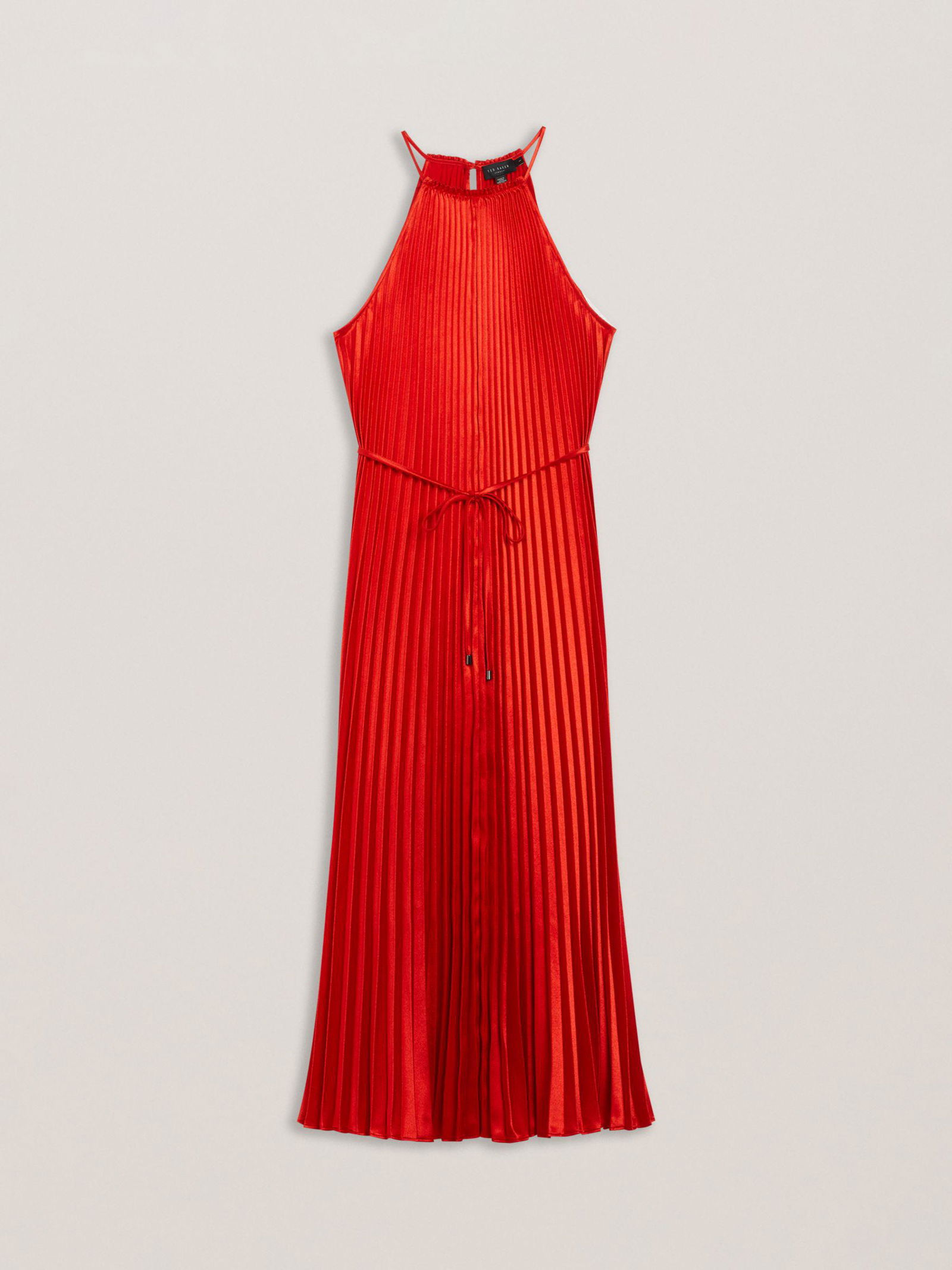 TED BAKER Melike Pleated Midi Dress in Red | Endource