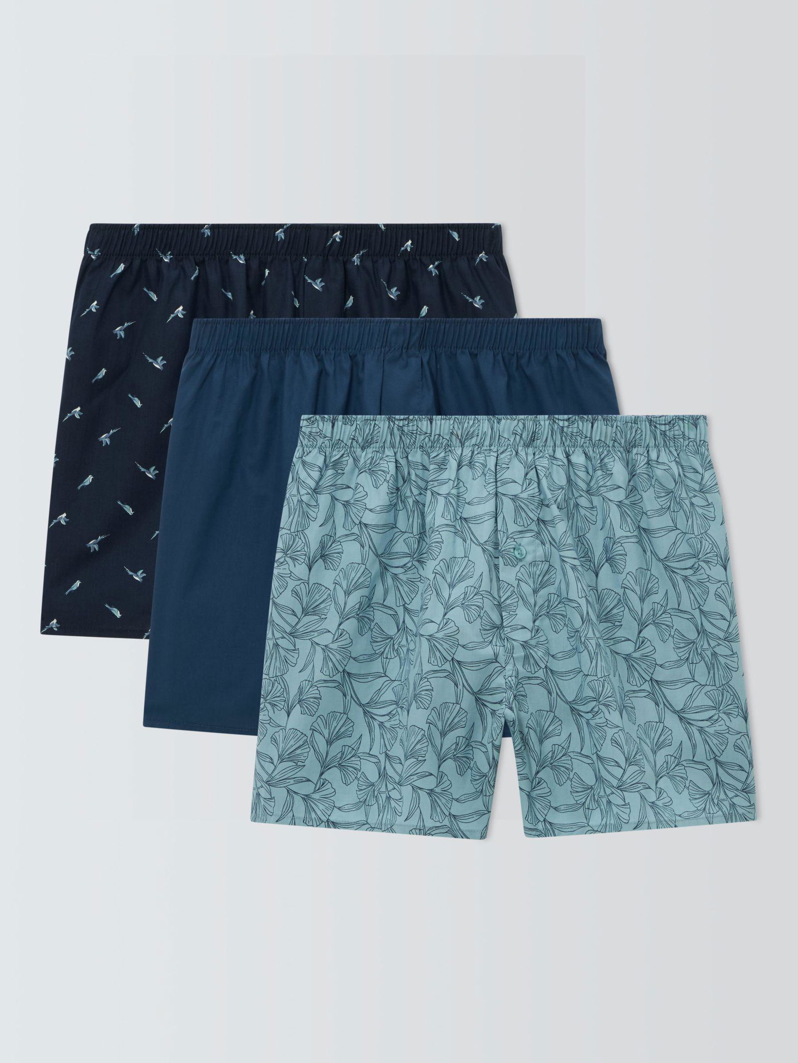 JOHN LEWIS Bird & Gingko Print Boxers, Pack Of 3 | endource