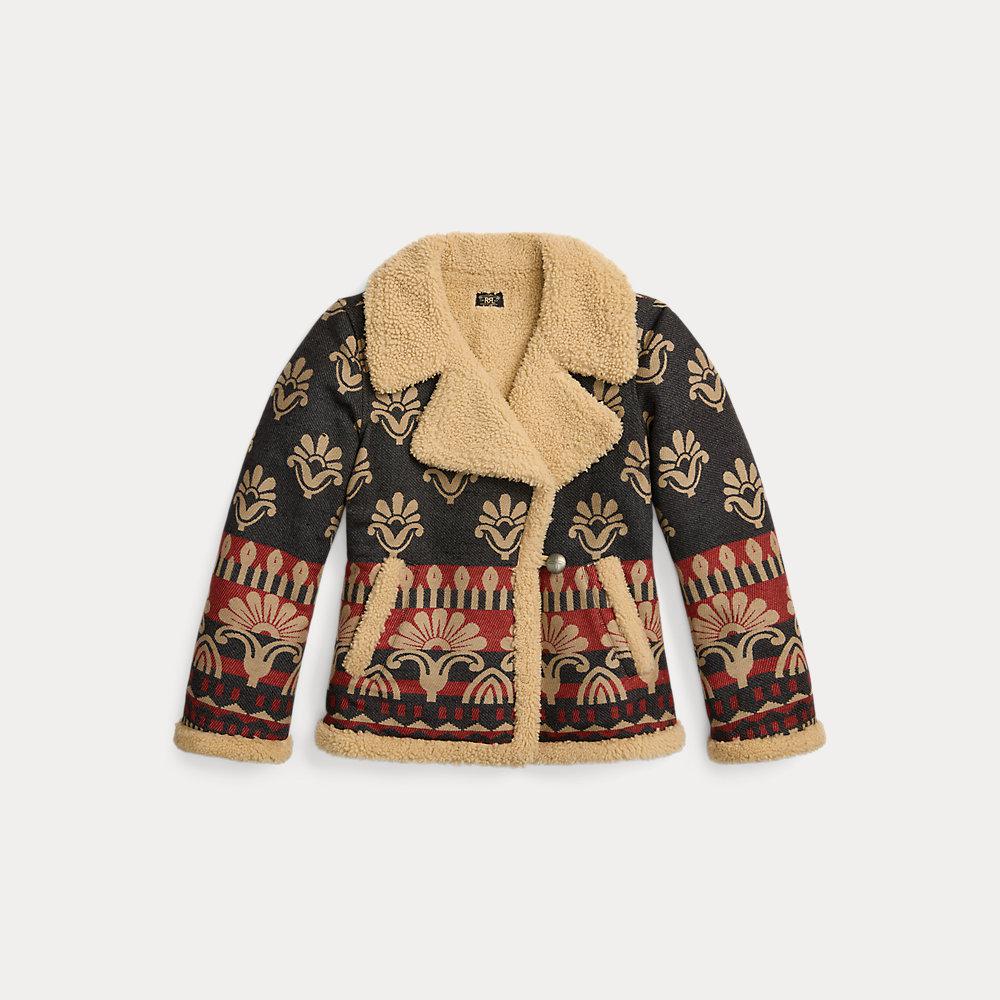 RALPH LAUREN RRL Shearling-Lined Jacquard Coat in Multi | endource
