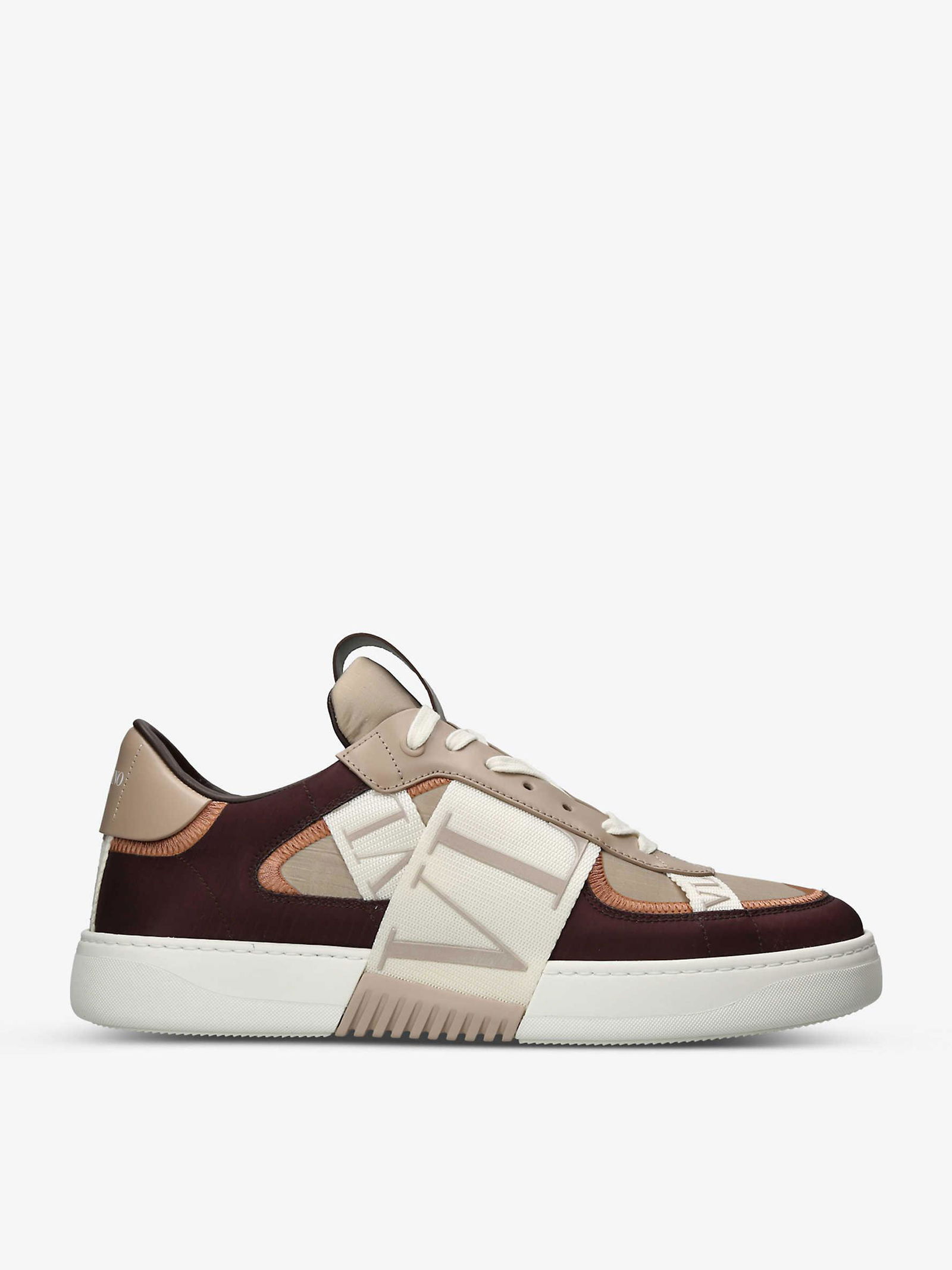 VALENTINO GARAVANI VL7N Logo-Strap Leather Low-Top Trainers in BROWN ...