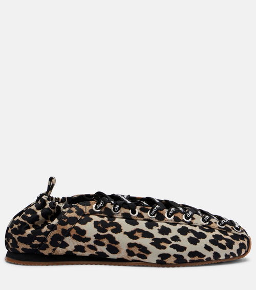 GANNI Leopard-Print Ballet Flats | endource