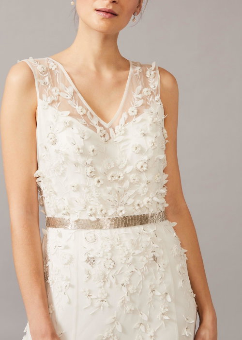 PHASE EIGHT Frida Floral Applique Wedding Dress | endource