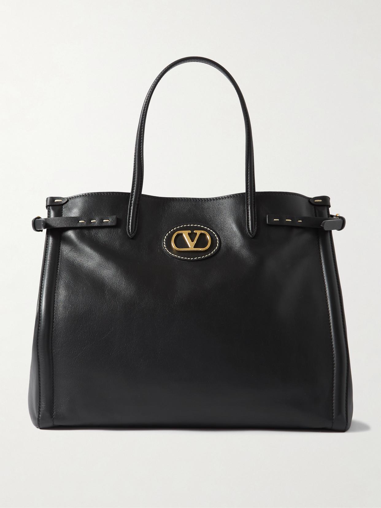 VALENTINO GARAVANI Antibes Medium Leather Tote in Black | endource