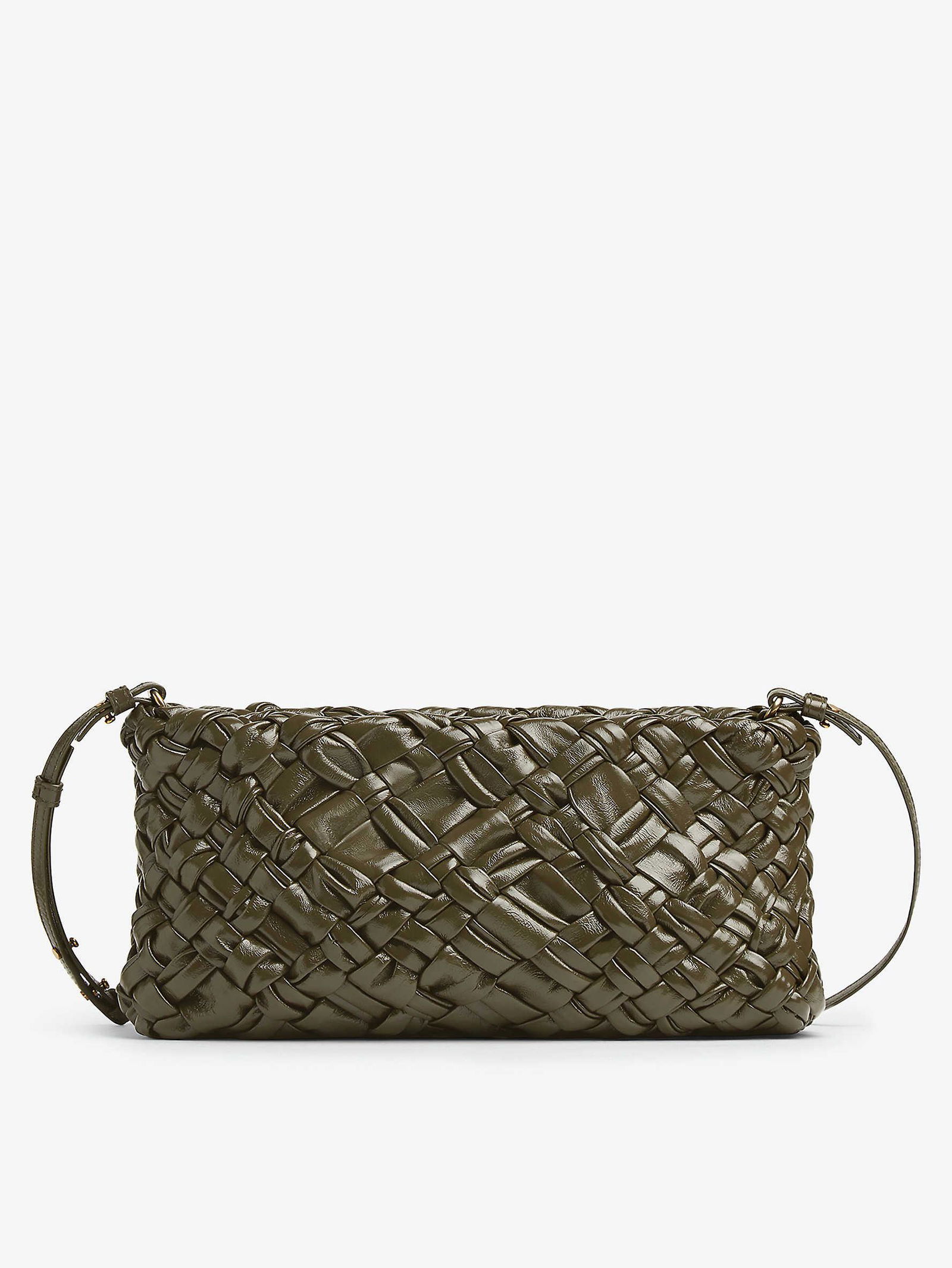 BOTTEGA VENETA Kalimero Cha-Cha Leather Shoulder Bag in Black-m Brass | endource