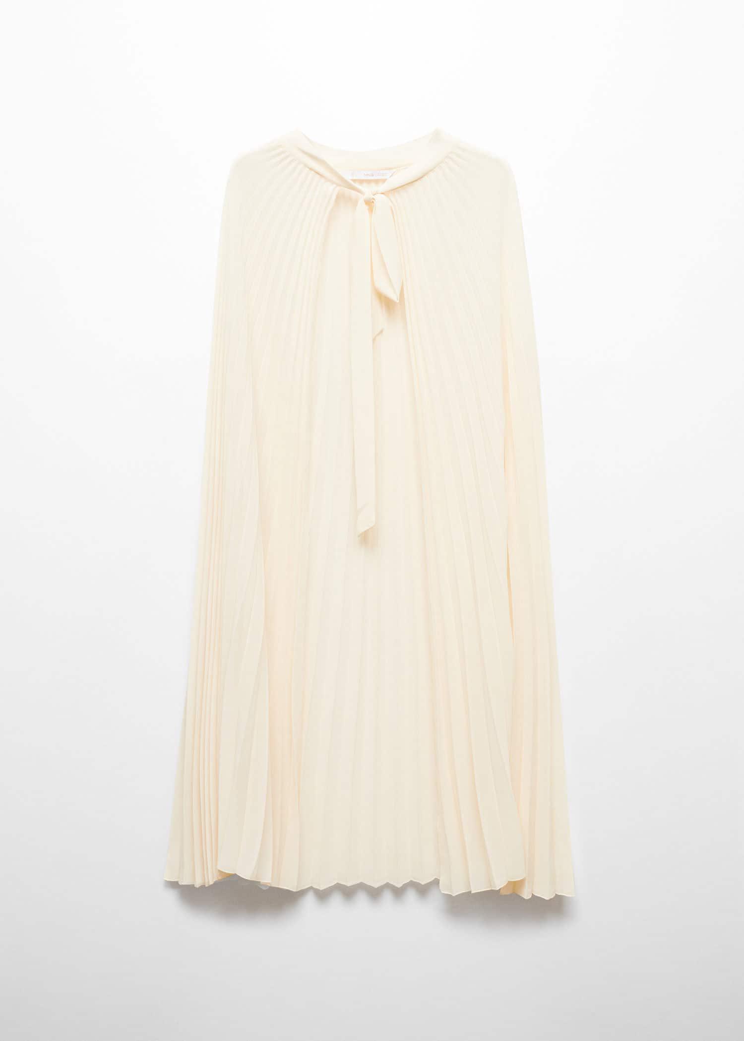 MANGO Pleated Cape With Bow in Vanilla | endource