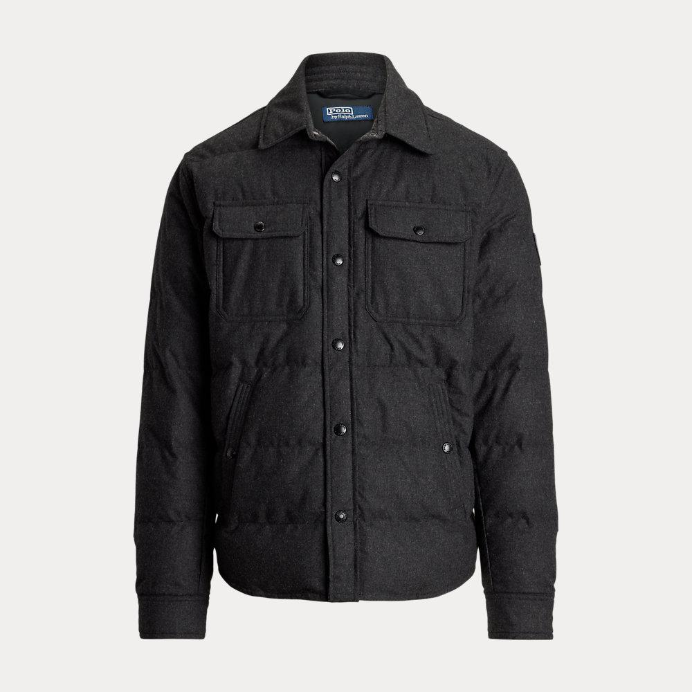 POLO RALPH LAUREN Quilted Down Shirt Jacket in Grey | endource