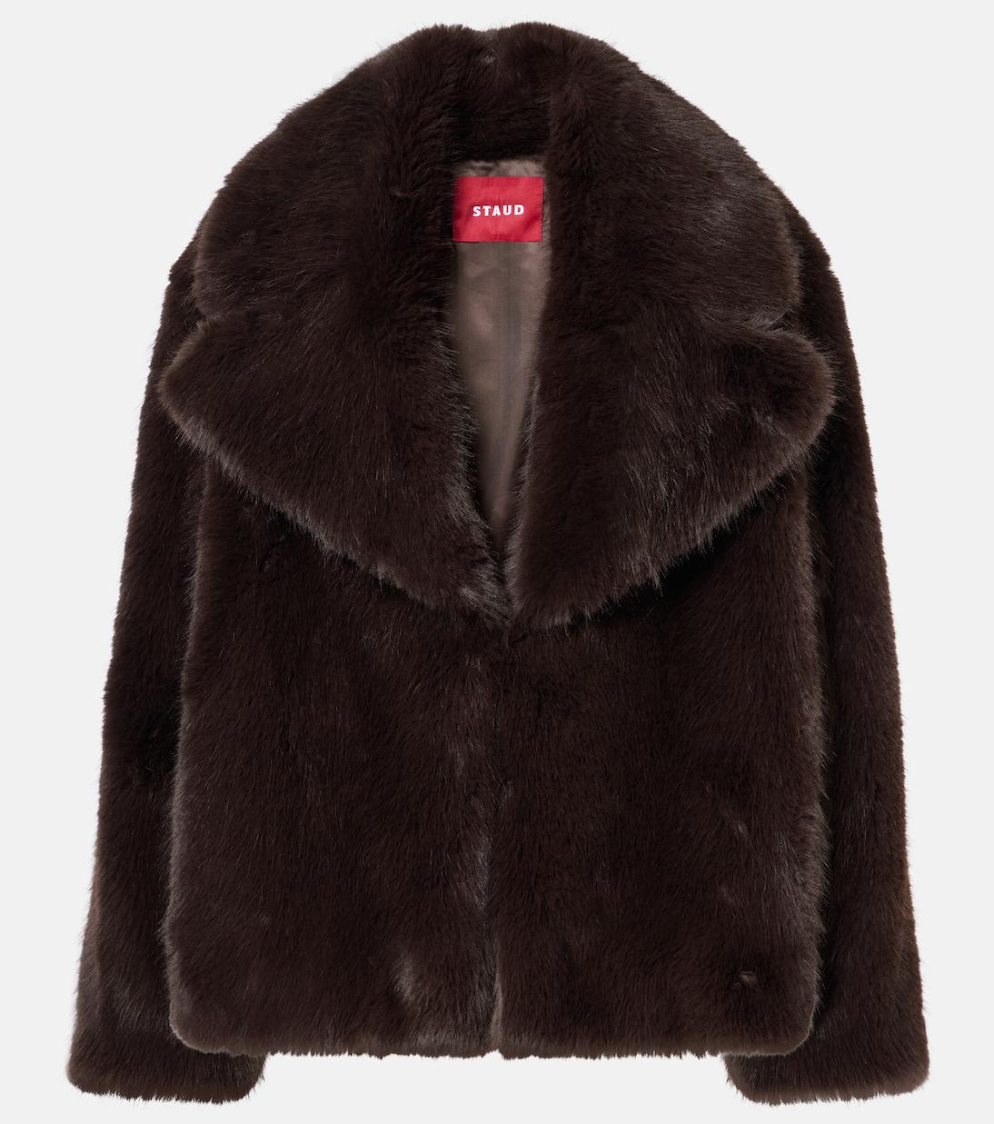 STAUD Soprano Faux Fur Jacket in Brown | endource