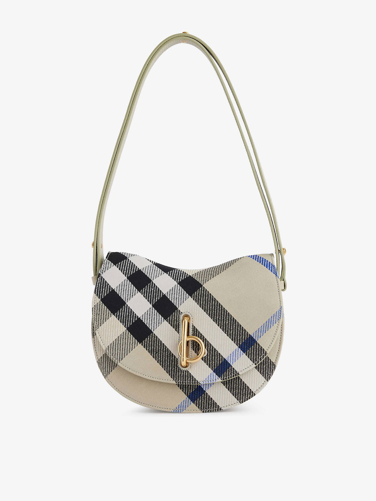 BURBERRY Rocking Horse Small Jacquard Shoulder Bag in LICHEN | endource