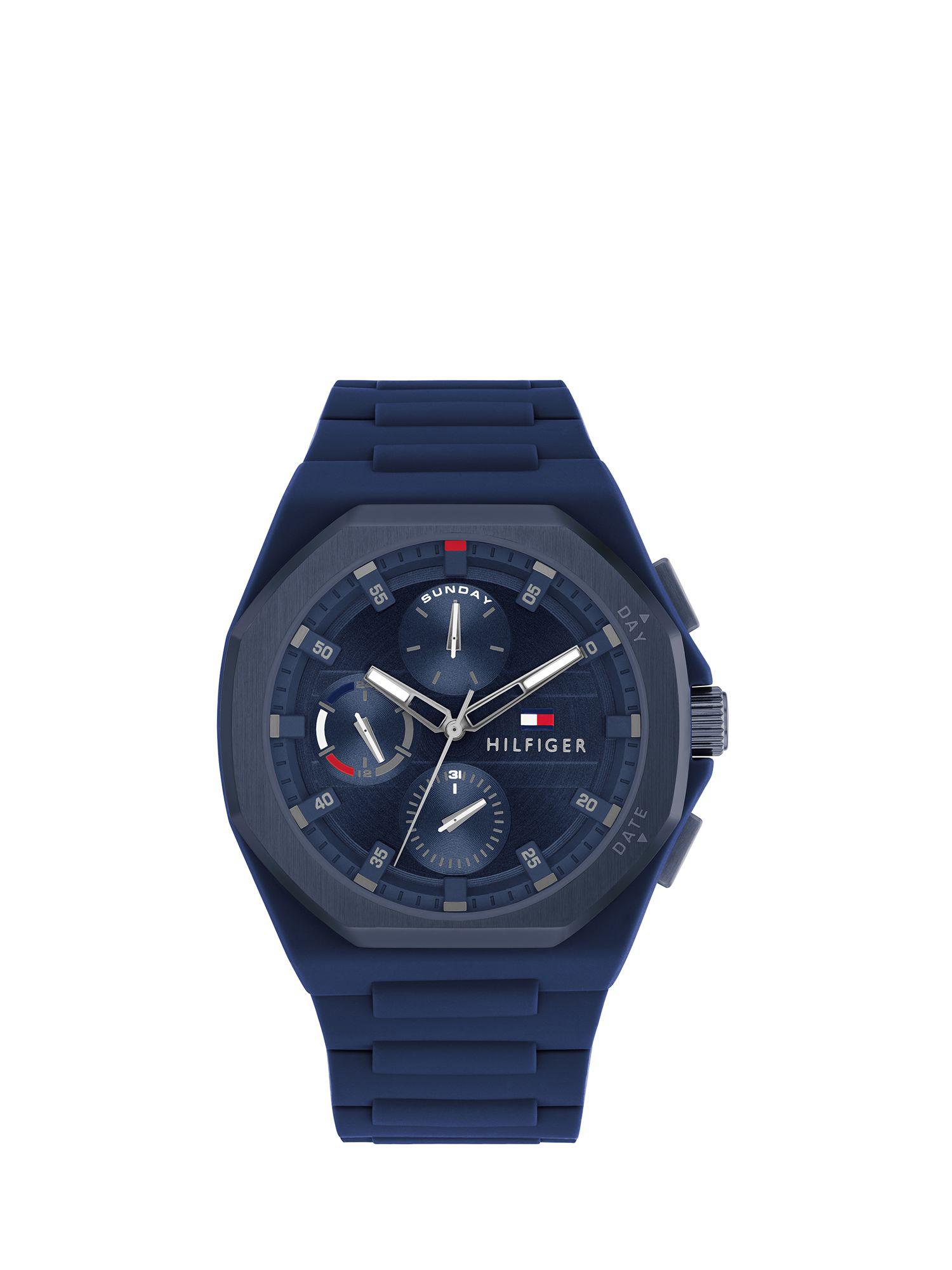 TOMMY HILFIGER Octagon Dial Silicone Strap Watch in Red | endource