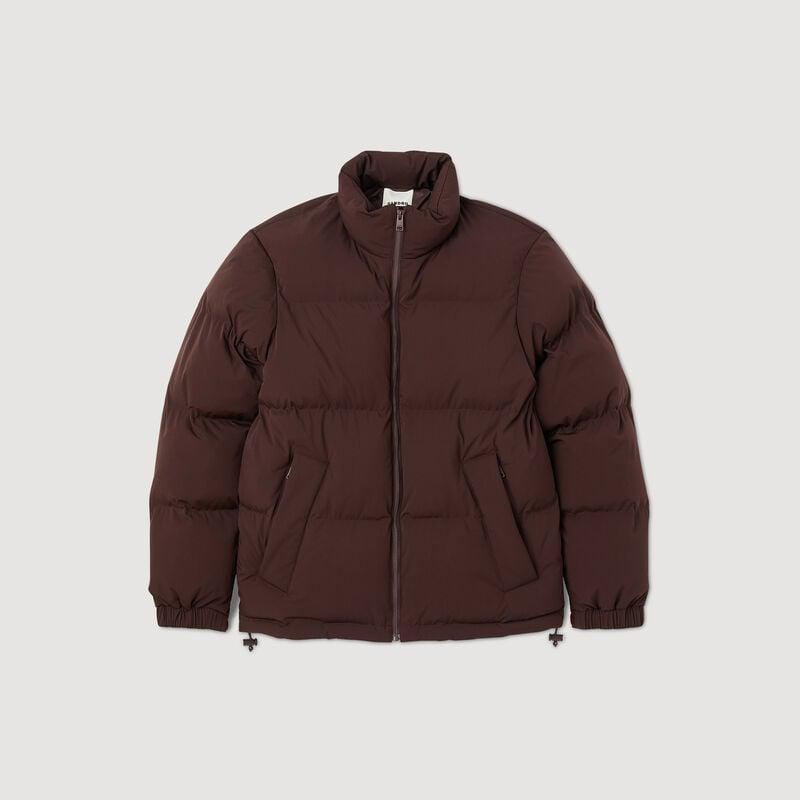 SANDRO Oversized Puffer Jacket in Black Brown | Endource