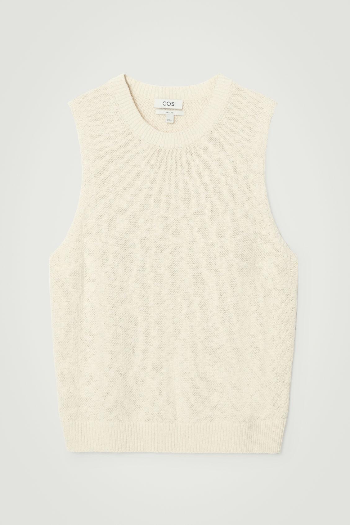 COS Mélange Knitted Vest in OATMEAL MÉLANGE | endource