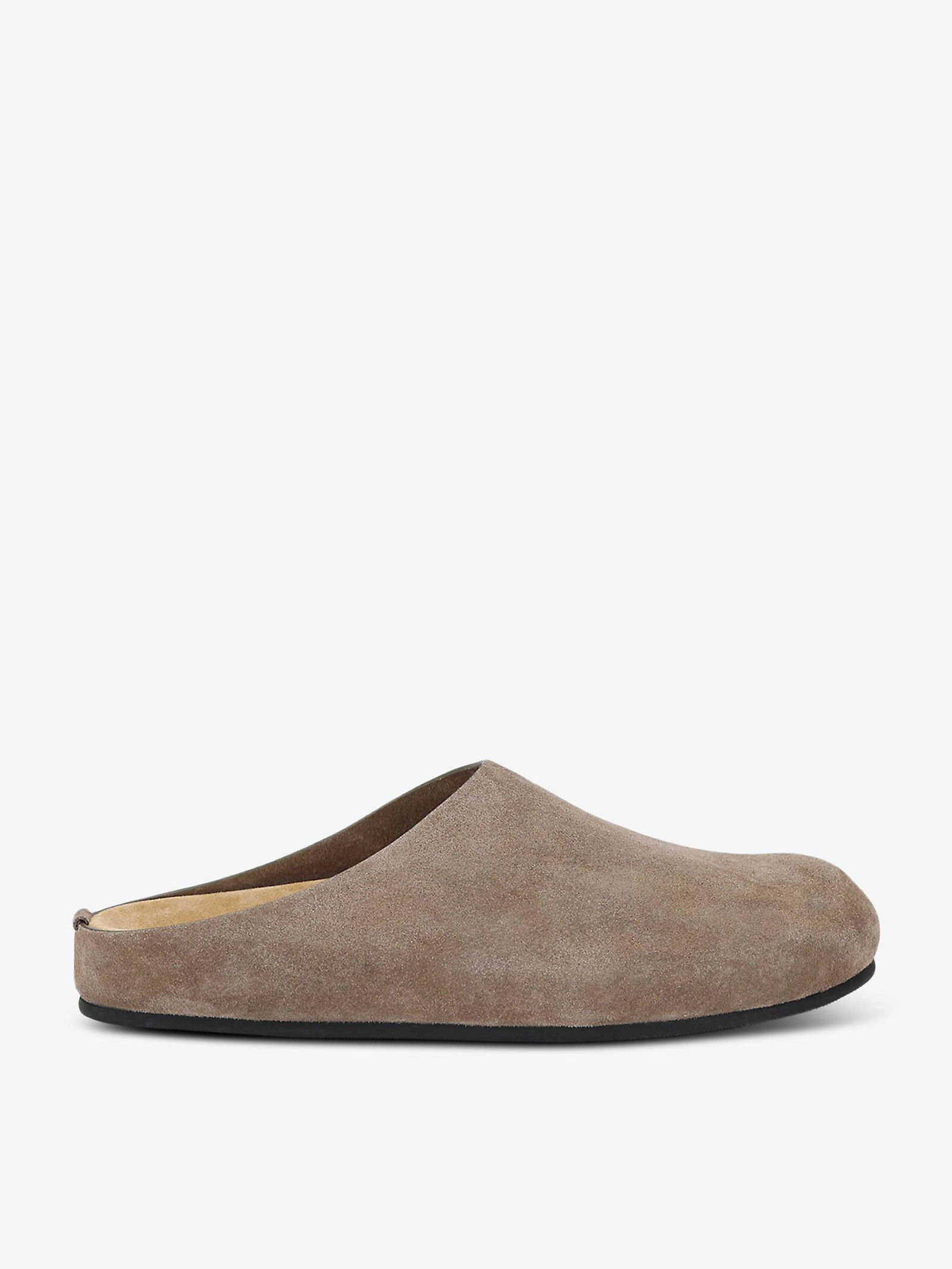 THE ROW Hugo Slip-On Suede Clogs in MID BROWN | Endource