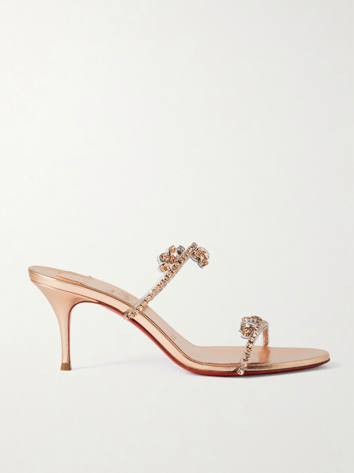 CHRISTIAN LOUBOUTIN Just Queen 70 Crystal-Embellished PVC Mules | endource