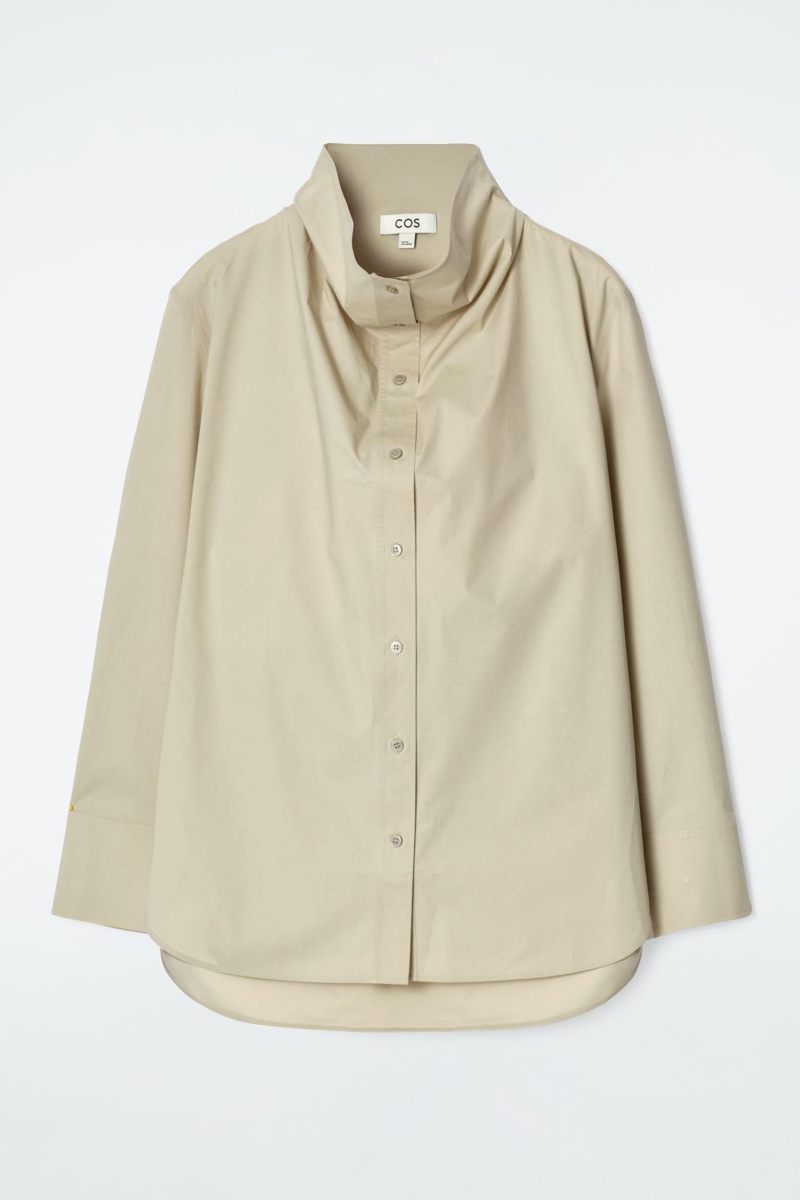 COS Relaxed Funnel-Neck Shirt | endource