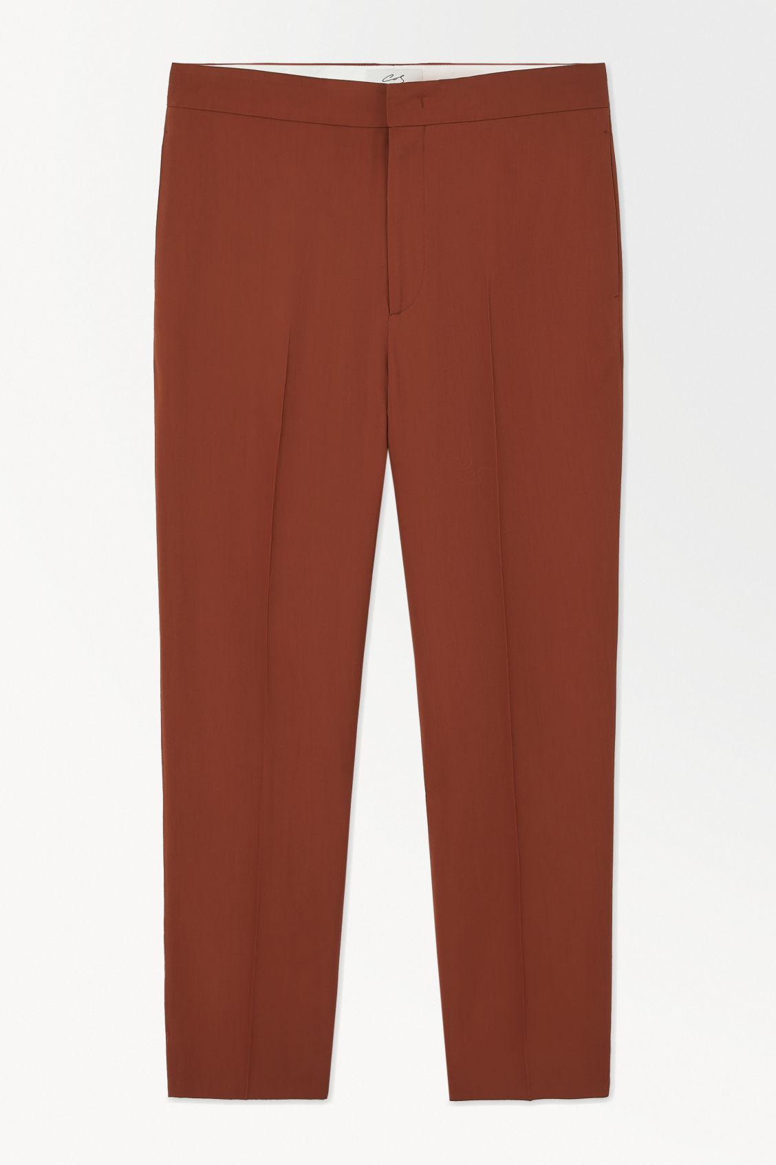 COS The Tapered Wool Suit Trousers in TERRACOTTA | Endource