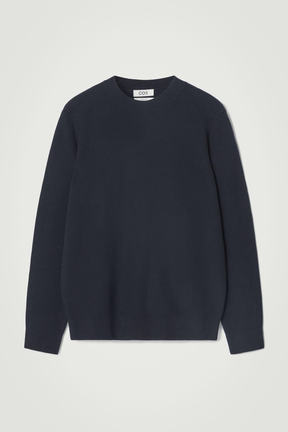 COS Ribbed-Knit Jumper in NAVY | endource
