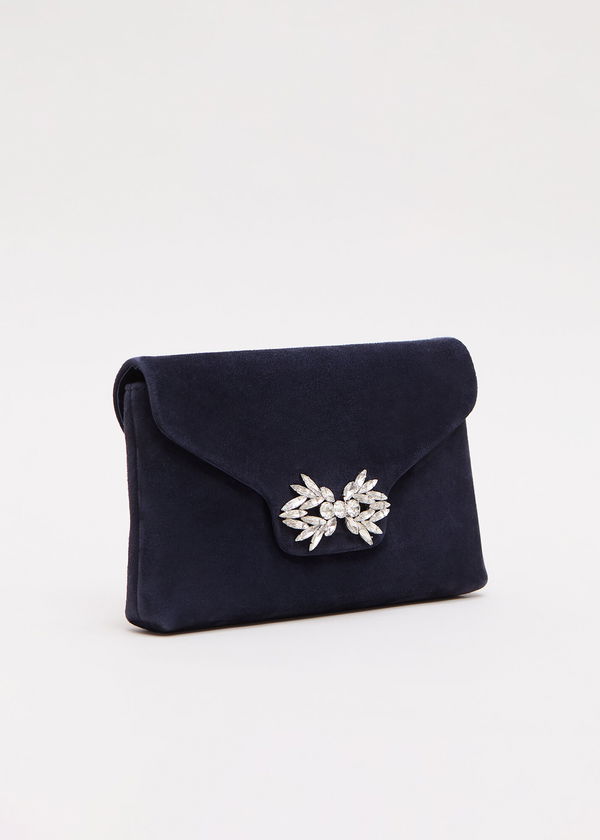 PHASE EIGHT Suede Sparkle Clutch Bag | endource