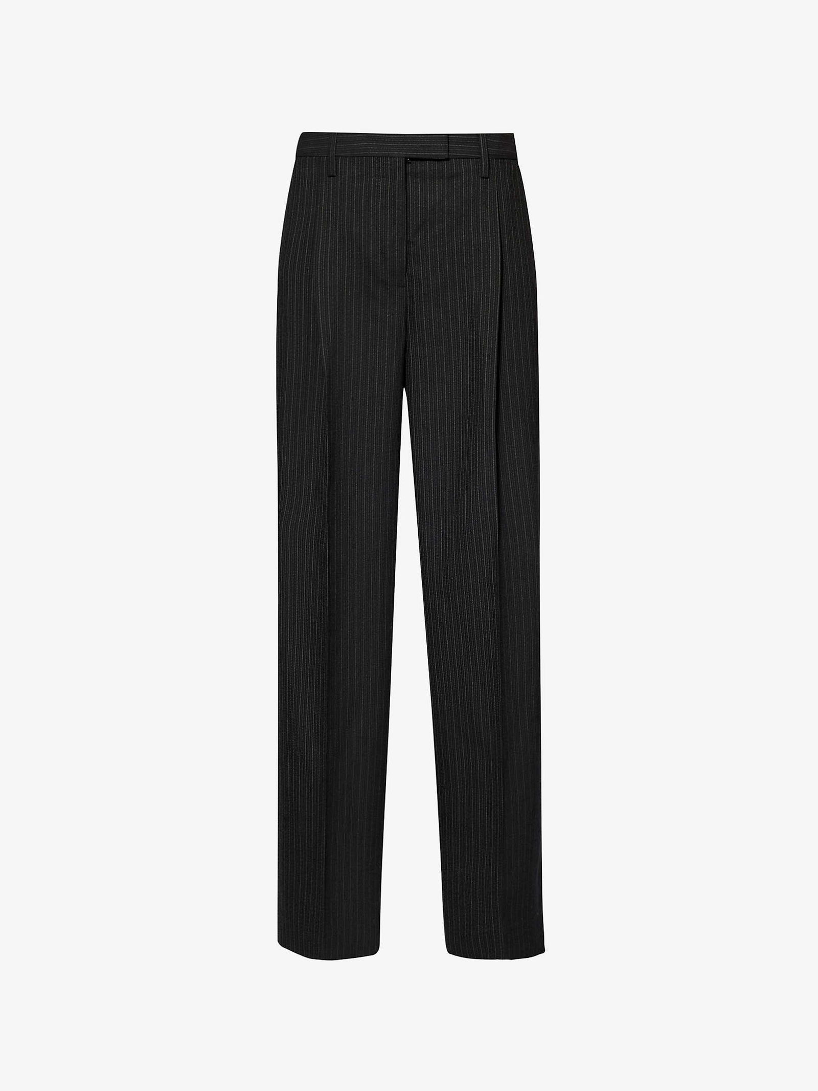 ACNE STUDIOS Pingo Pinstripe High-Rise Wide-Leg Wool-Blend Trousers ...