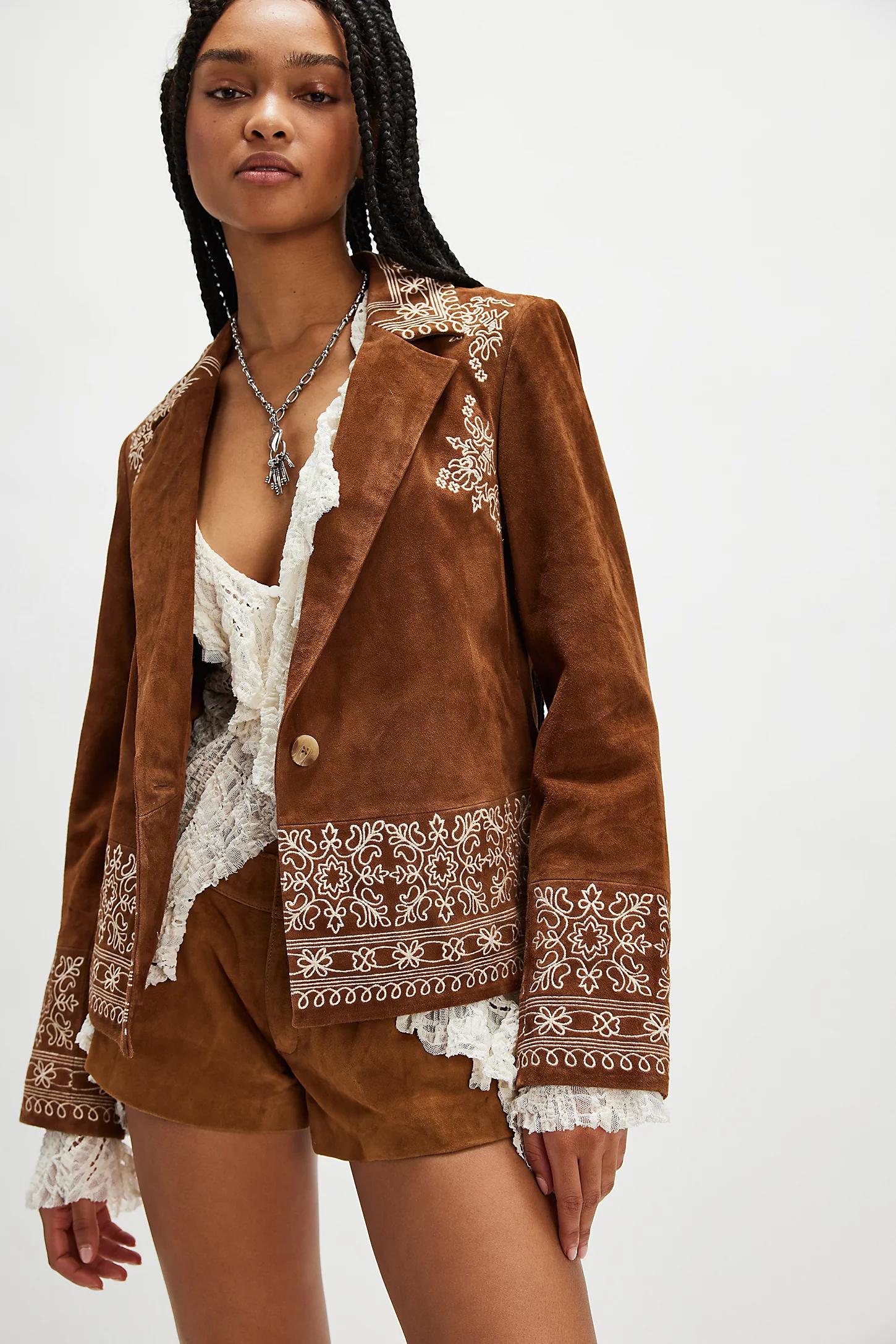 FREE PEOPLE We The Free - Janie Suede Jacket in Camel | endource