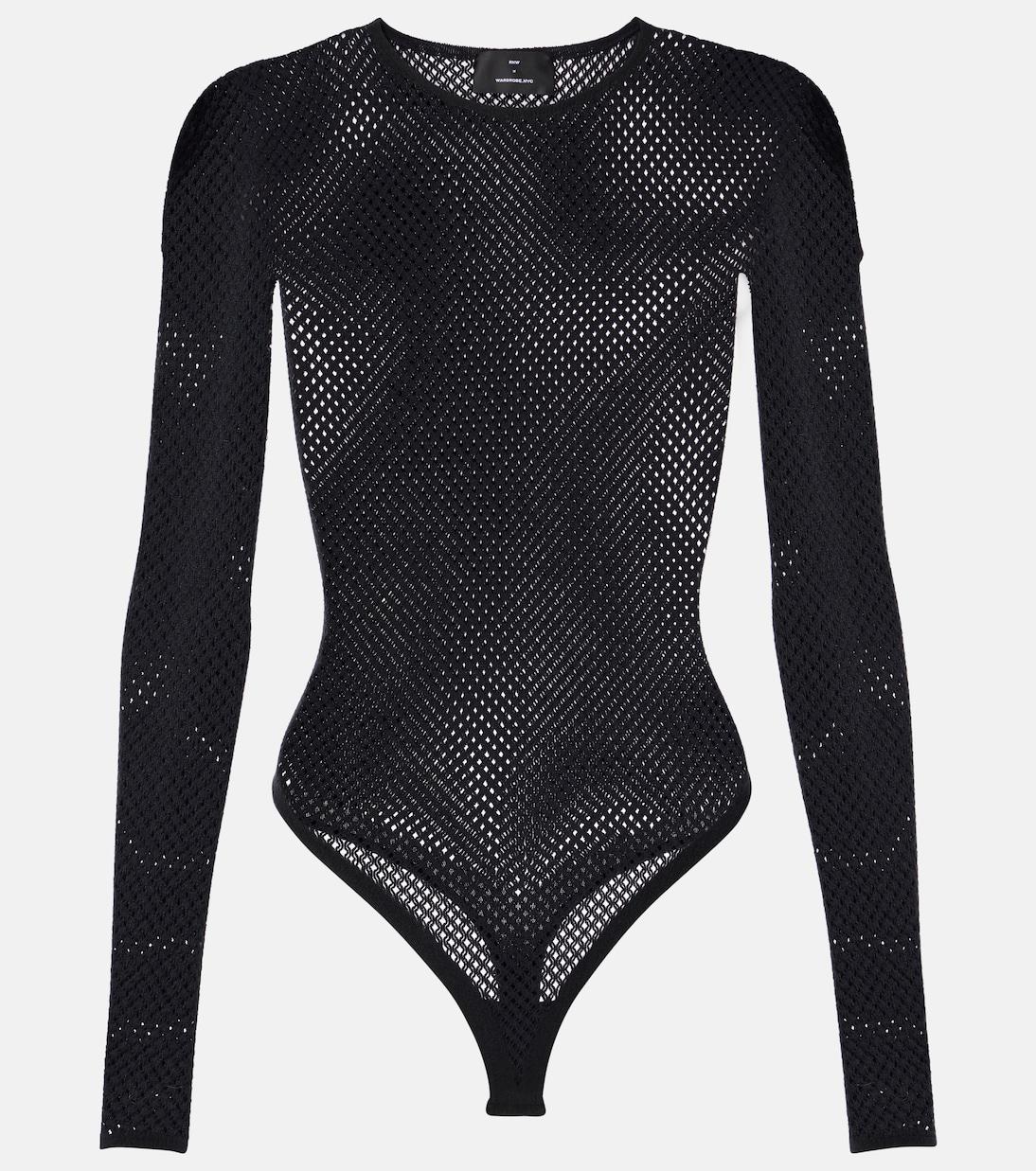 WARDROBE.NYC Wardrobe NYC x RHW - Web Wool-Blend Bodysuit in Black ...