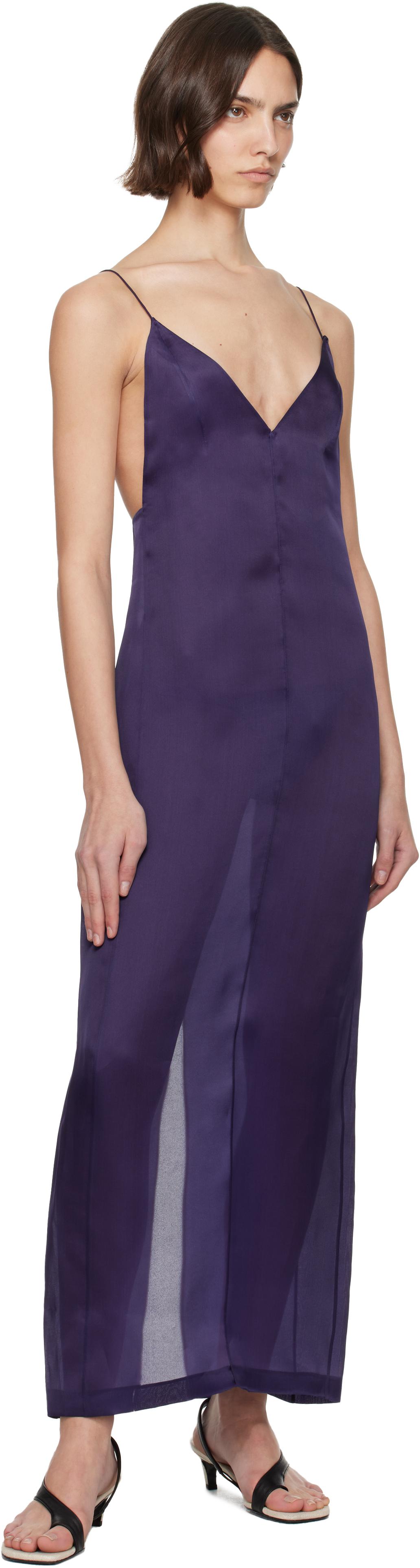 KHAITE Purple Tulula Maxi Dress | endource
