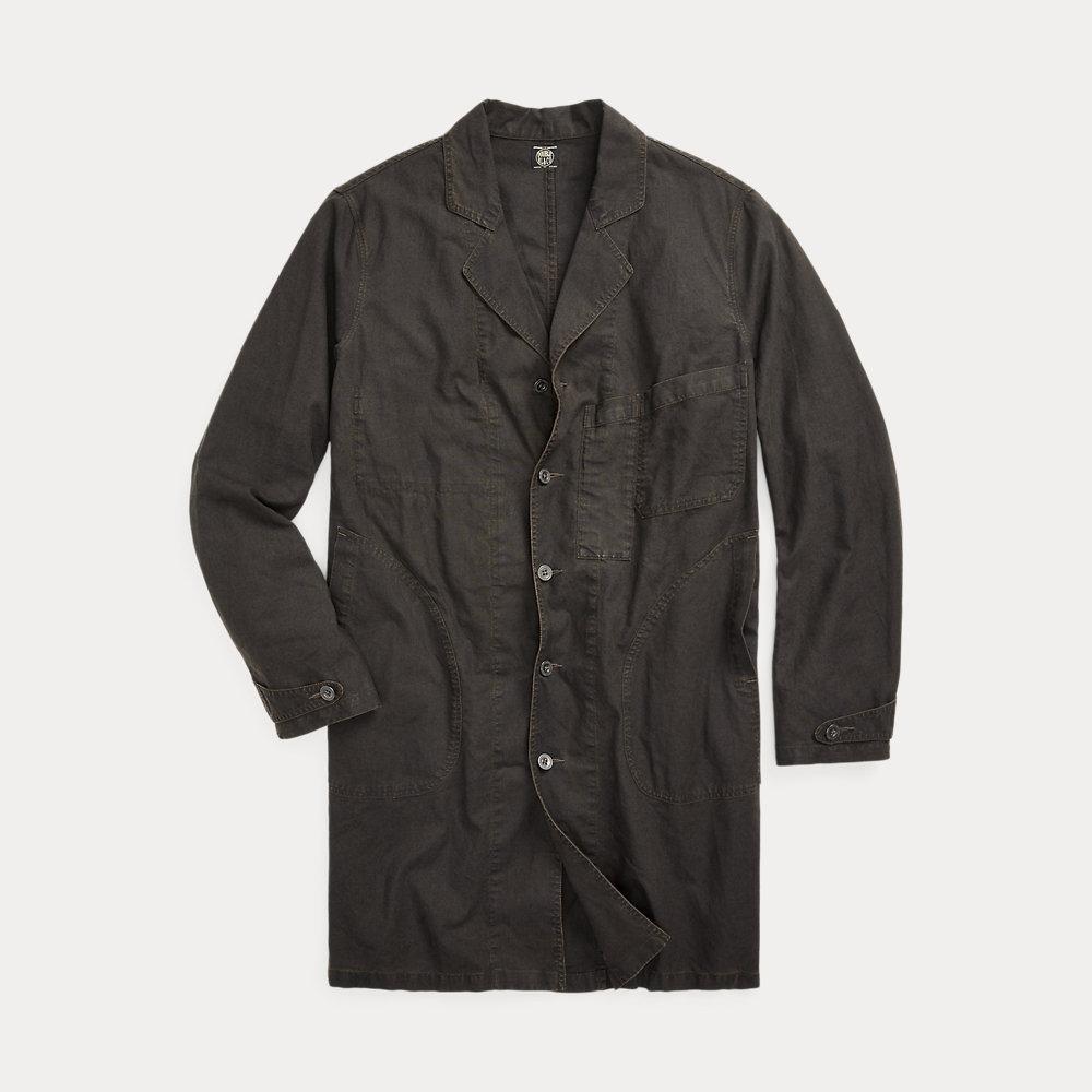 RALPH LAUREN RRL Cotton-Linen Shop Coat in Black | endource