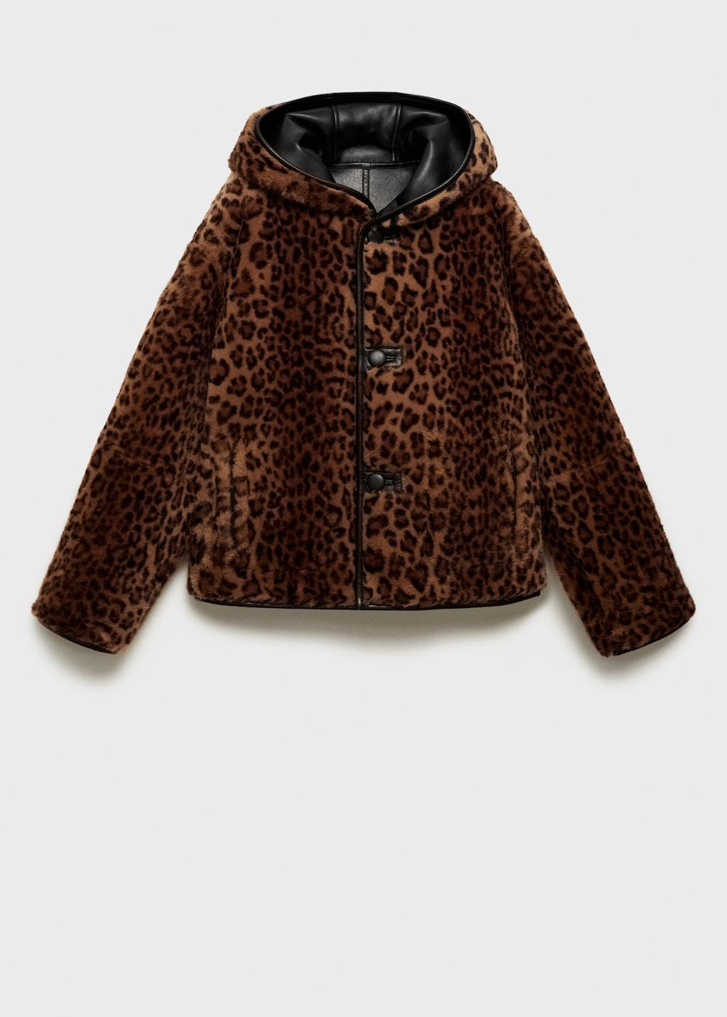 MANGO Reversible Leopard-Print Jacket in Black | endource