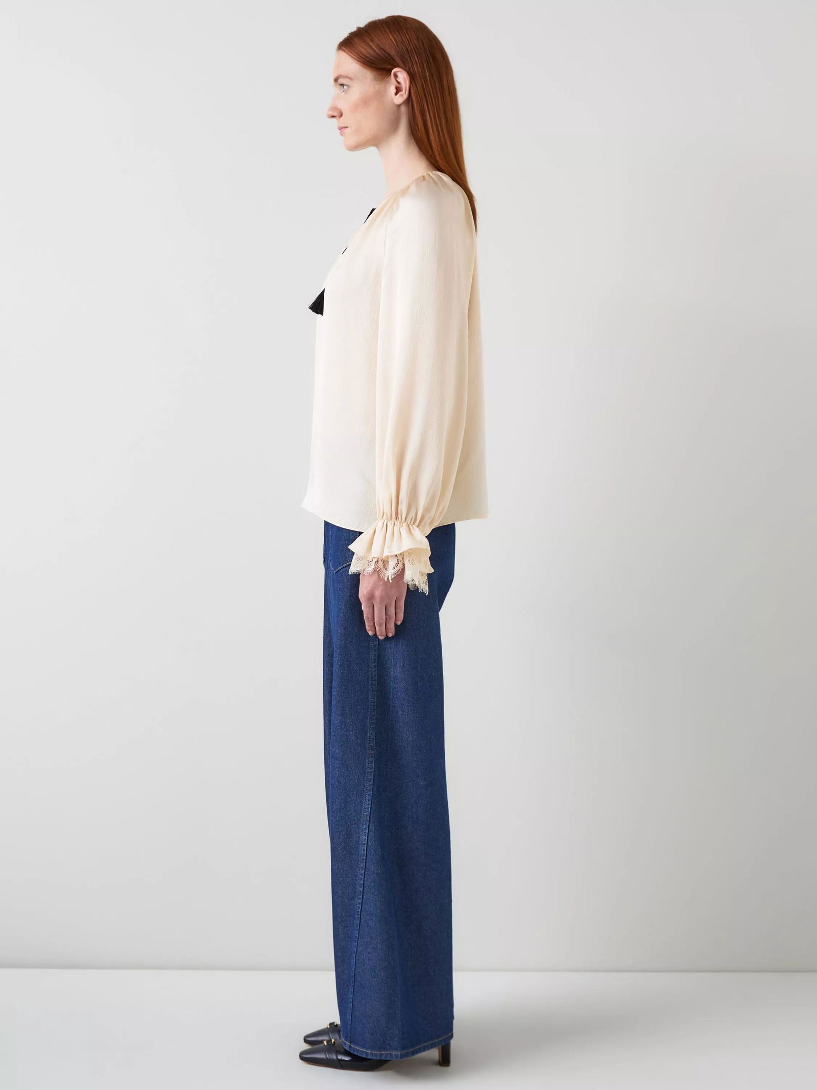 L.K. BENNETT L.K.Bennett Willa Hammered Satin Top, Ivory | endource