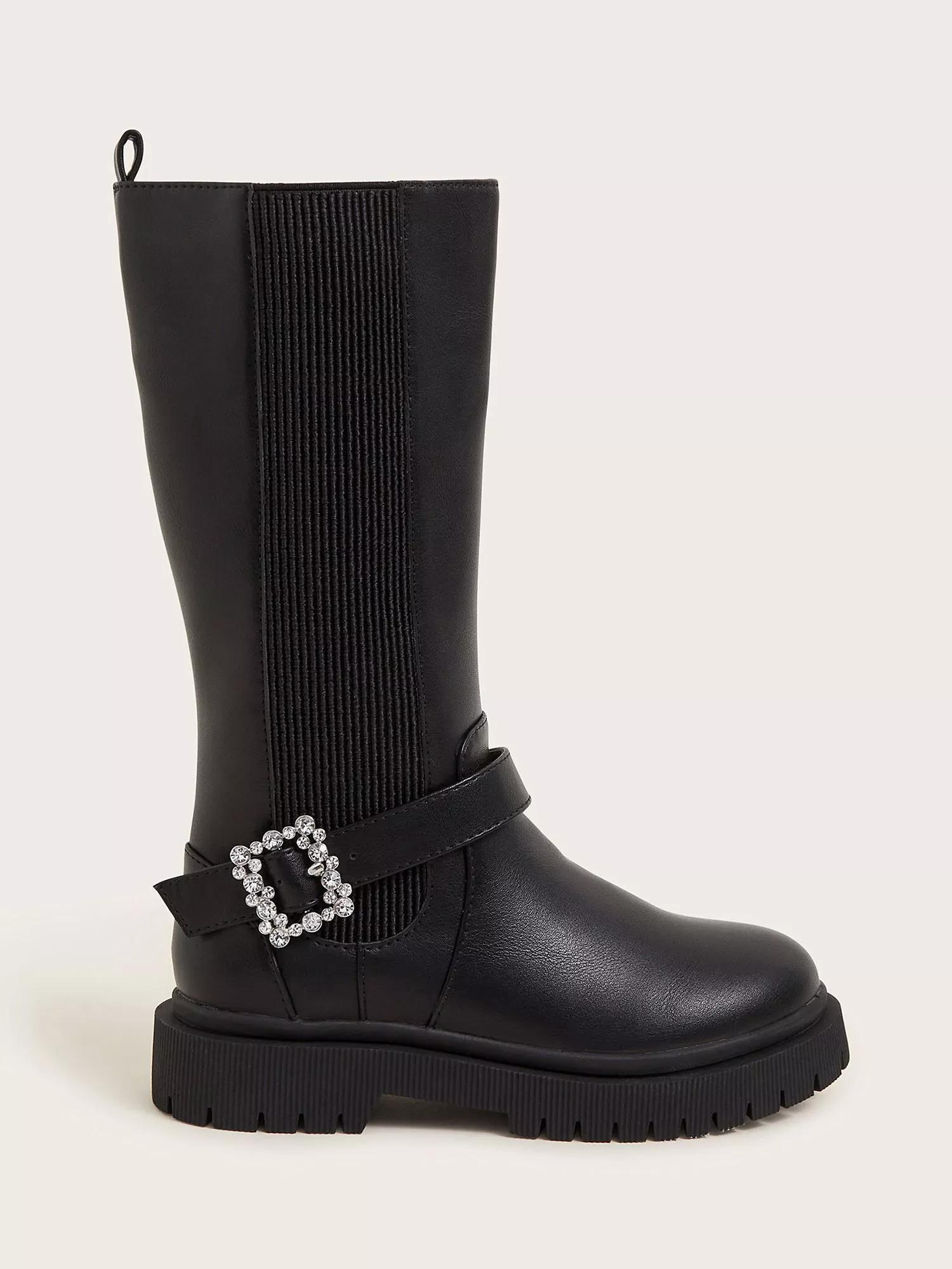 Monsoon Knee High Boots in Black | endource