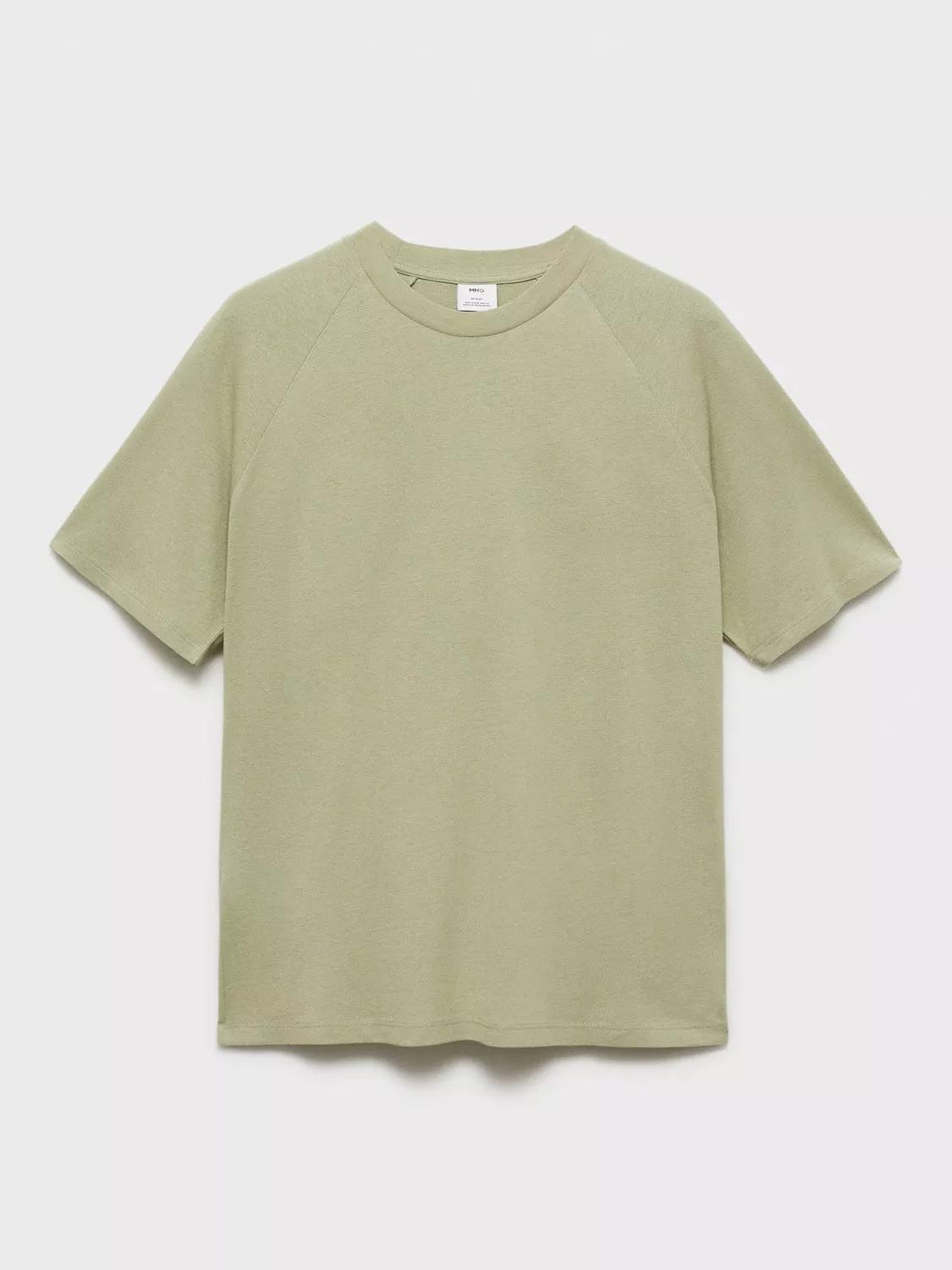 MANGO Circo Linen Blend Regular Fit Short Sleeve T-Shirt | endource