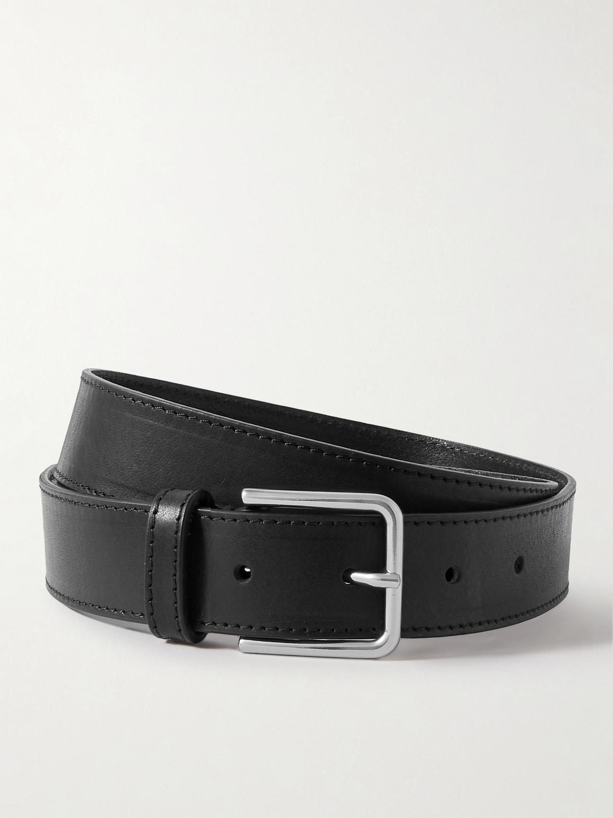 THE FRANKIE SHOP Toni Leather Belt in Black | endource