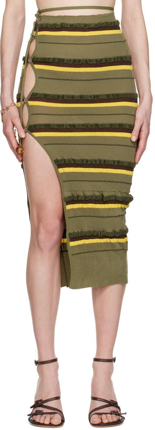 JACQUEMUS 'La Jupe Maille Concha' Midi Skirt | endource