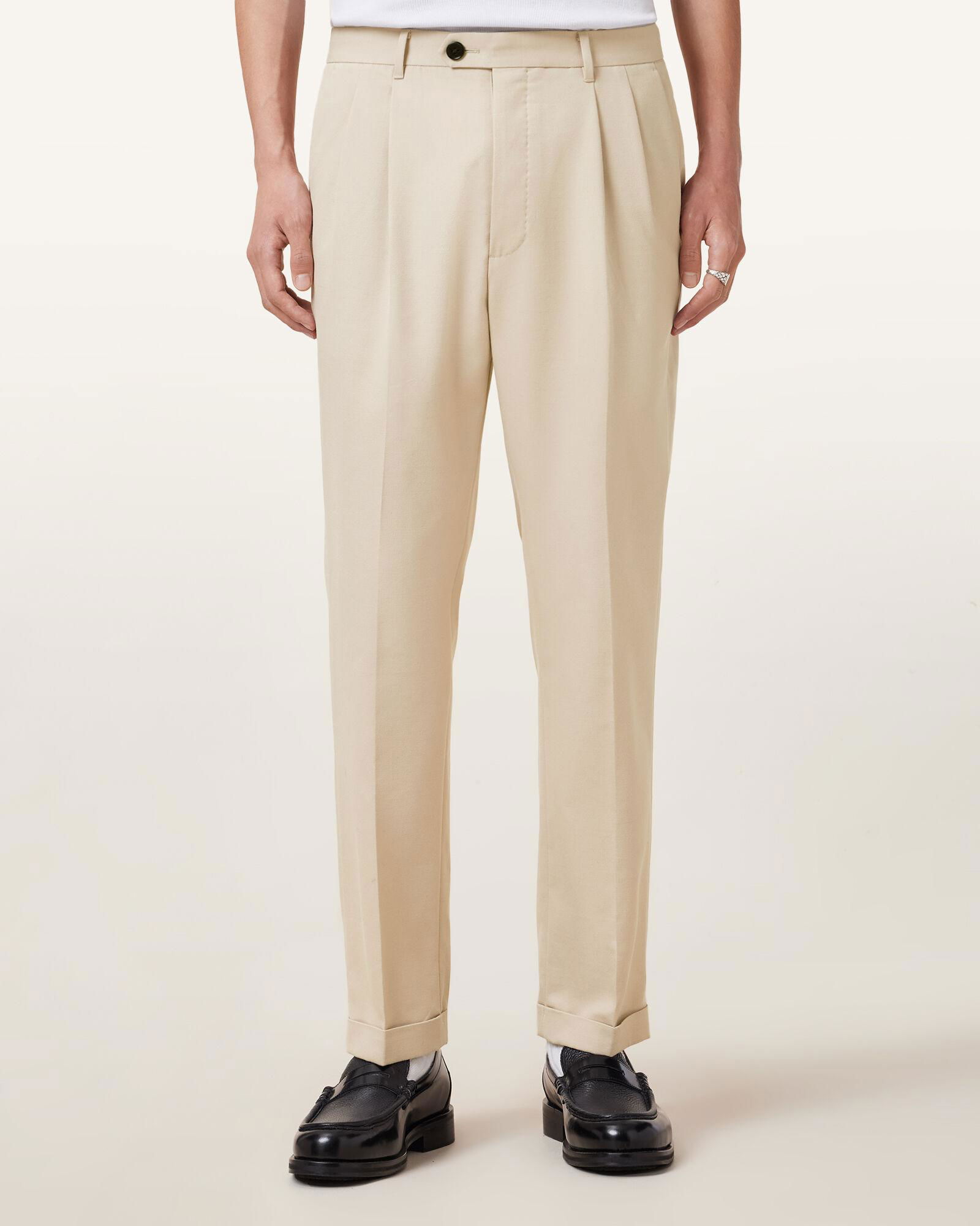ALLSAINTS Tallis Slim Fit Cropped Trousers in Antique Brown | endource