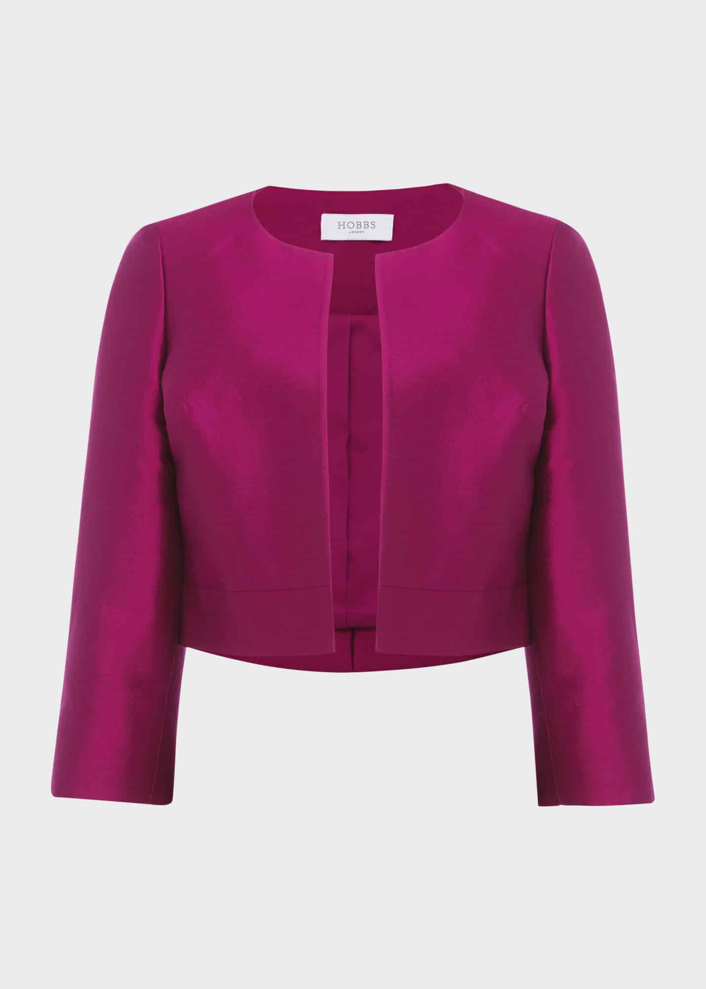 HOBBS Marcella Silk Blend Jacket in Berry Purple | endource