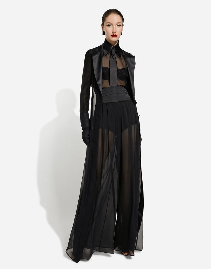DOLCE & GABBANA Silk Chiffon Duster Coat | endource