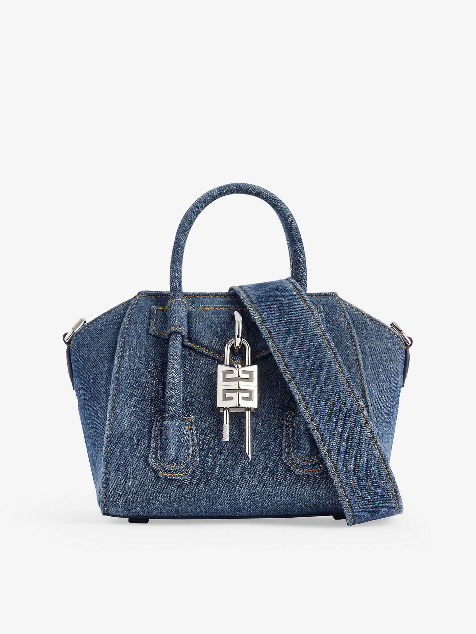 GIVENCHY Antigona Lock Denim Toy Bag in DARK BLUE | endource