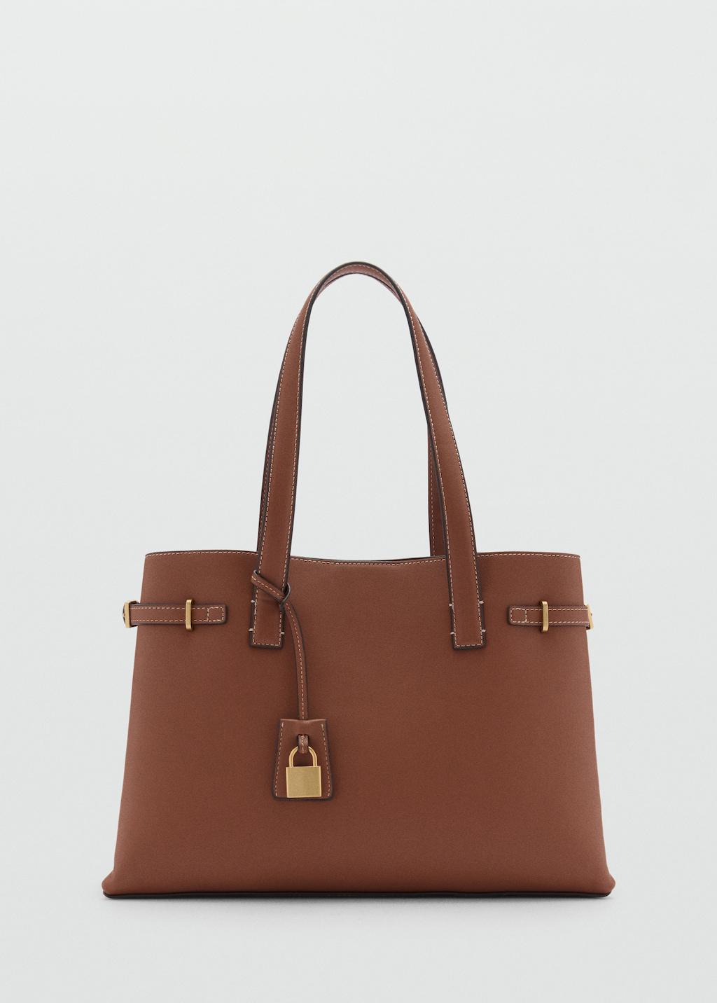 MANGO Shopper Bag With Padlock in Leather | endource