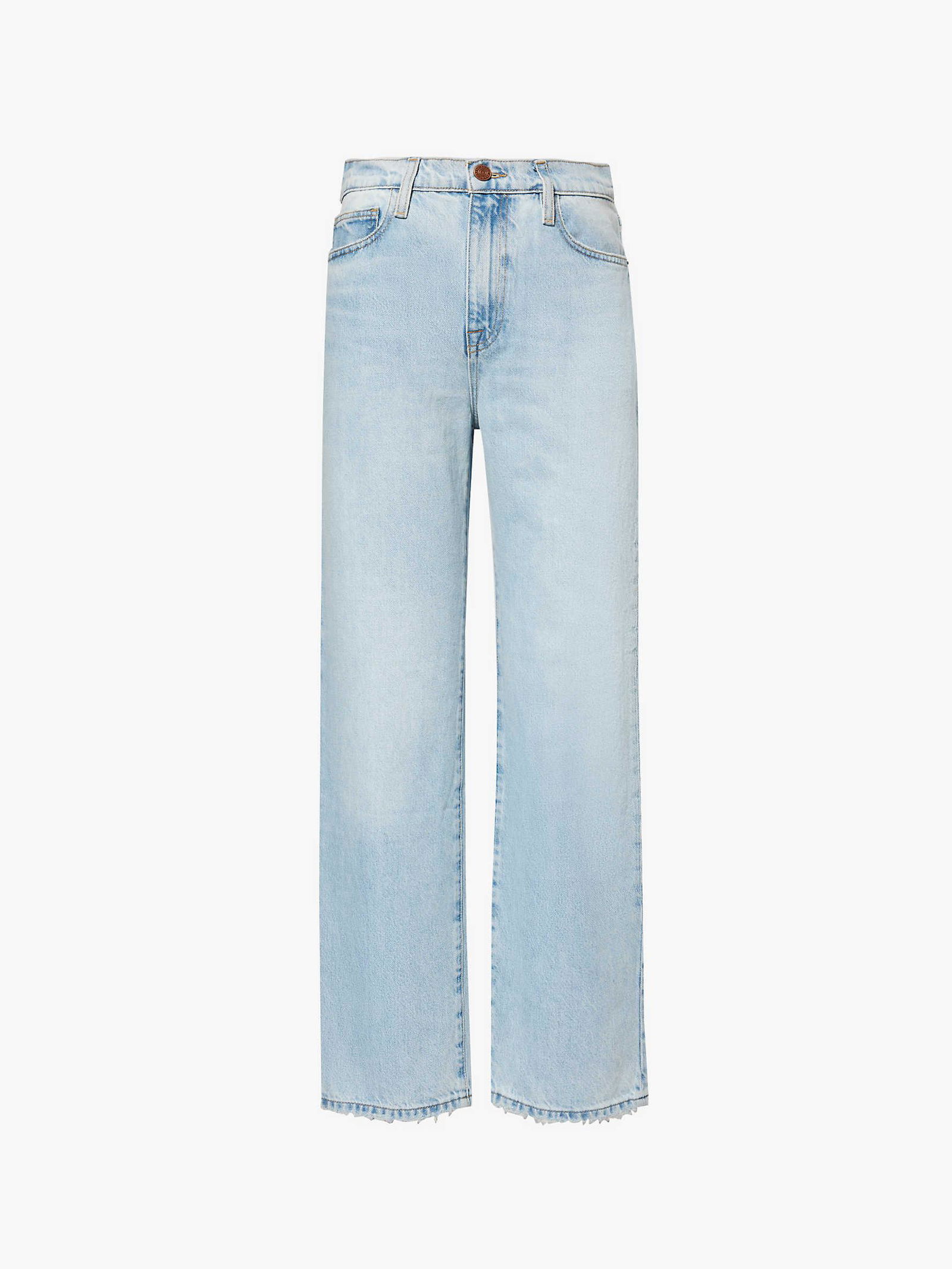 FRAME Le Jane Ankle Straight-Leg High-Rise Stretch-Denim Jeans in Fizz ...