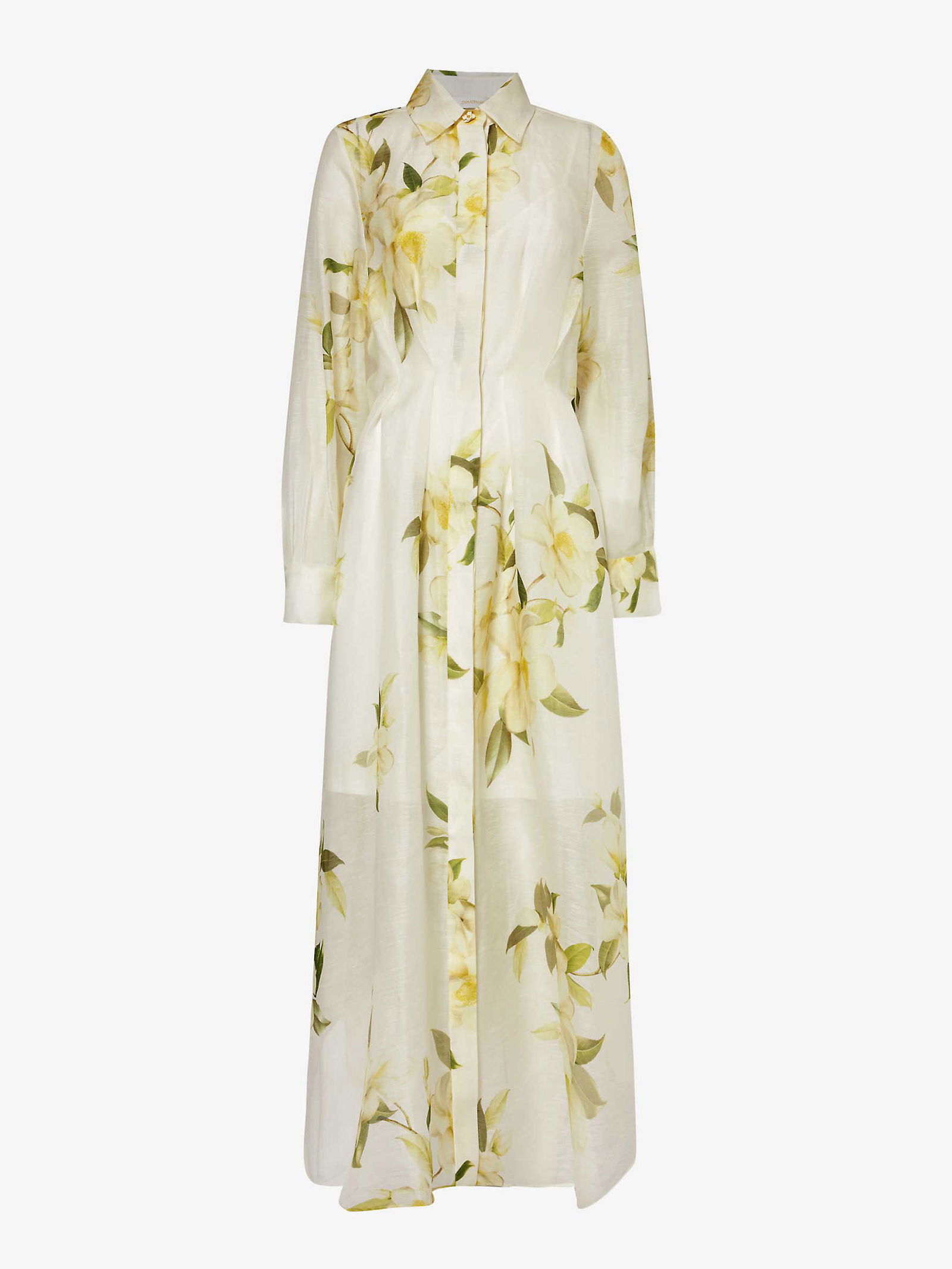 ZIMMERMANN Floral-Pattern Linen And Silk-Blend Midi Dress in Ivory ...