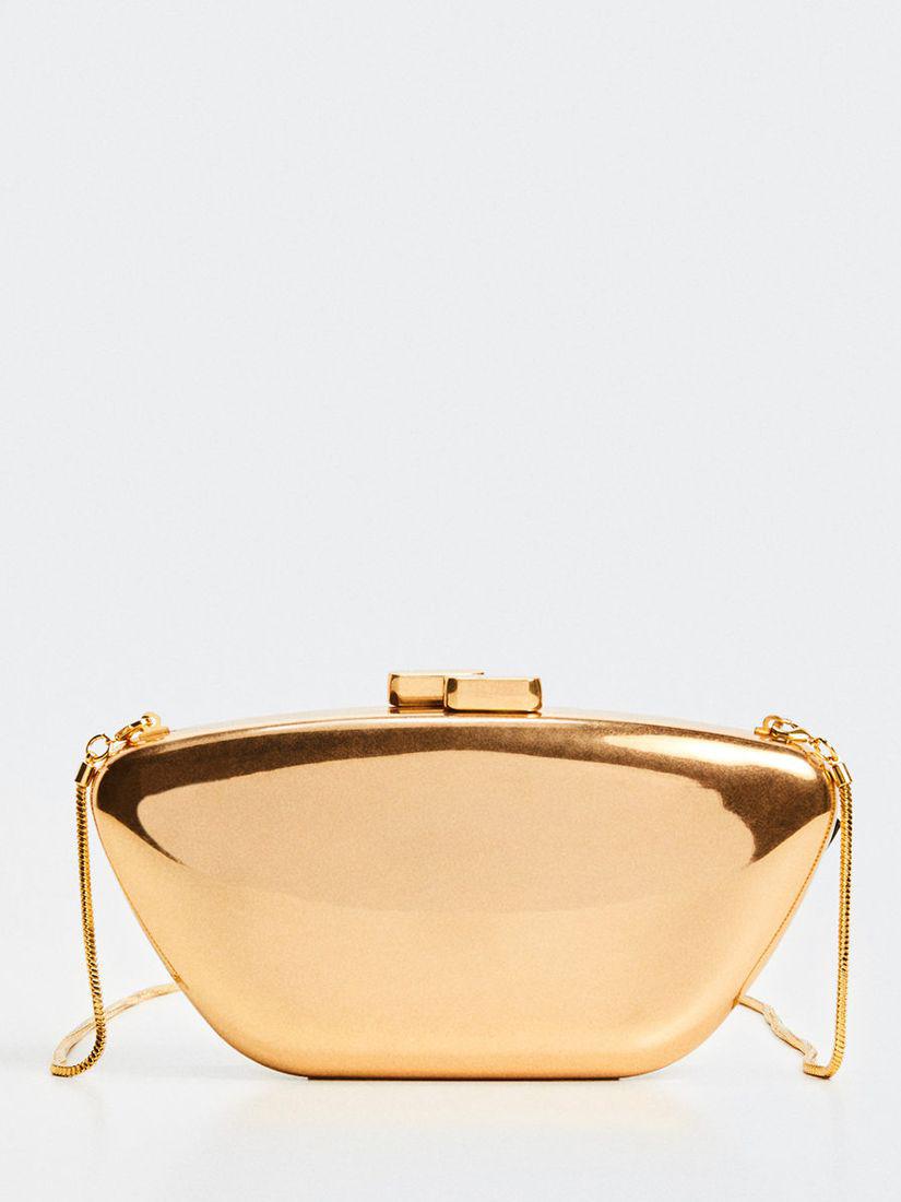 MANGO Mito Box Clutch Bag in Gold | Endource