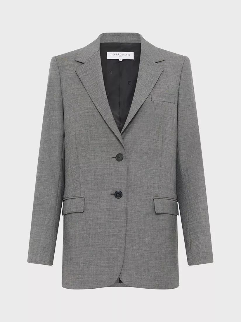 Gerard Darel Rhea Wool Rich Blazer in Grey | endource