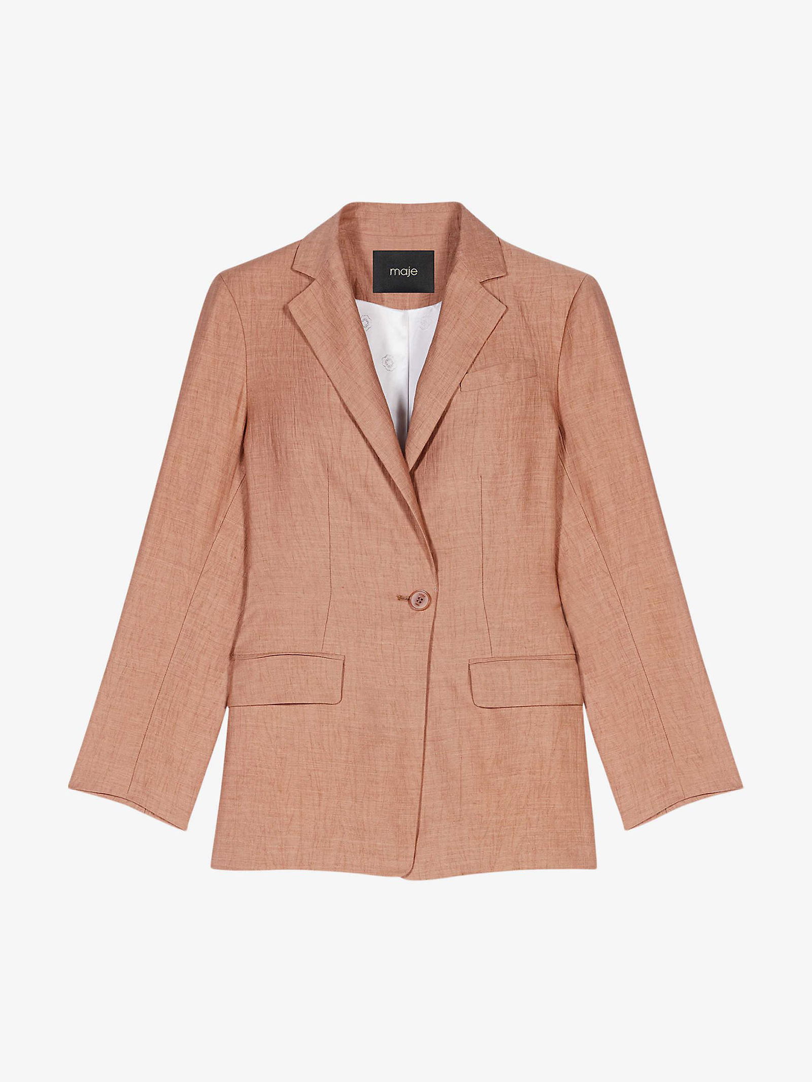 MAJE Adjustable Buckle-Fastened Single-Breasted Linen-Blend Jacket in ...