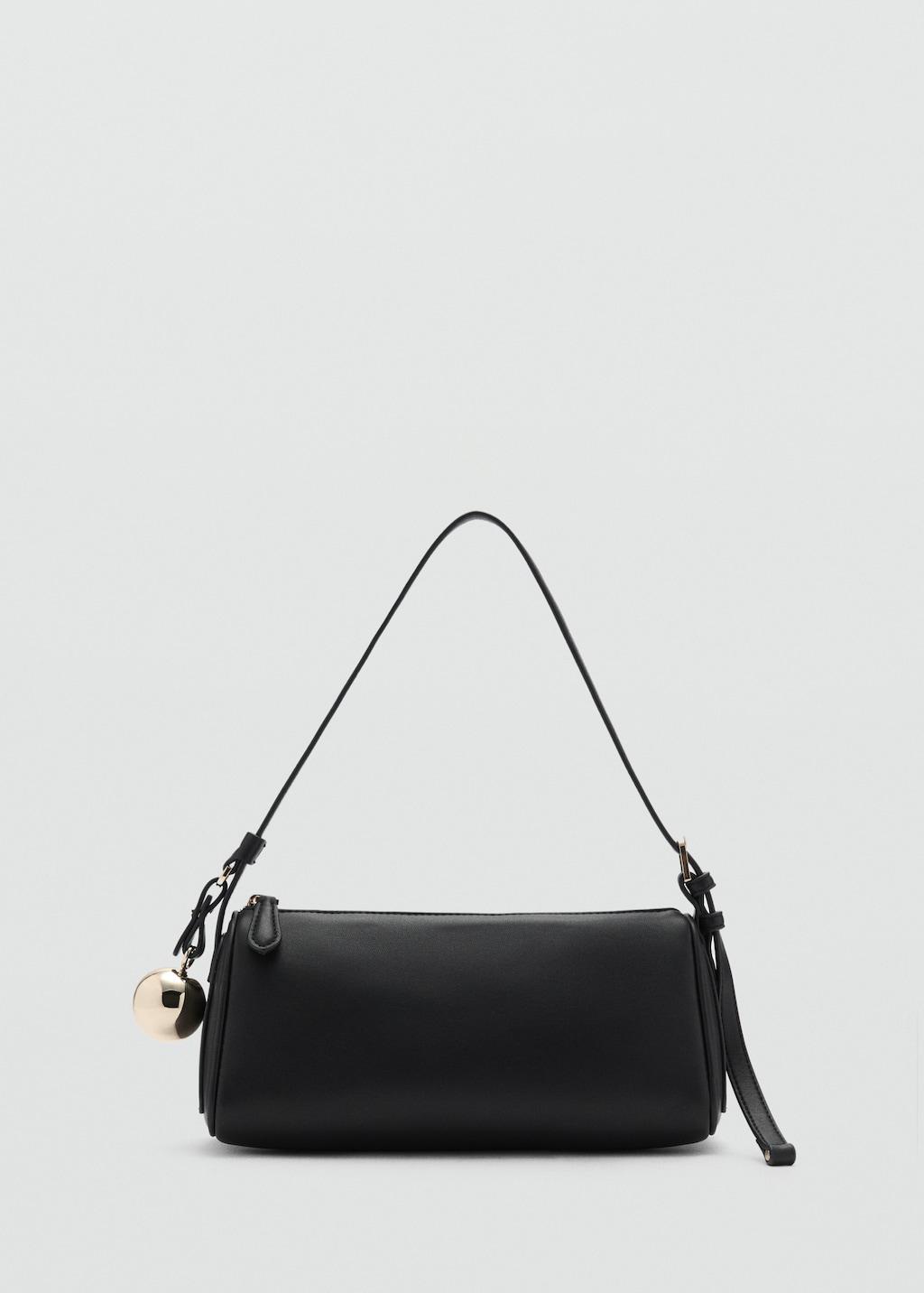 MANGO Shoulder Bag With Metallic Detail in Black | endource