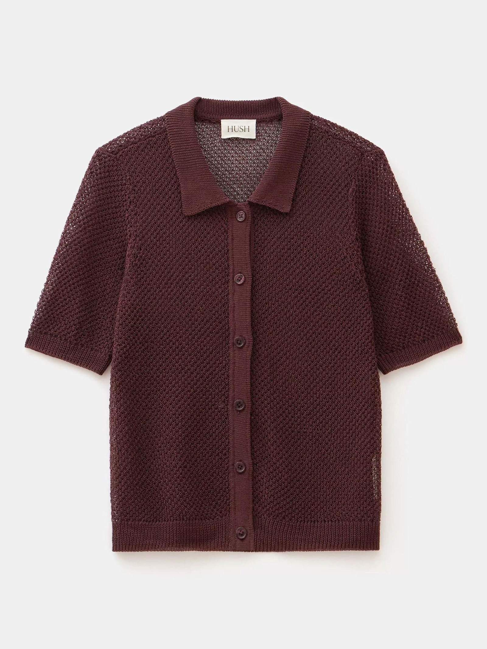 HUSH Textured Stitch Semi-Sheer Knit Top | endource