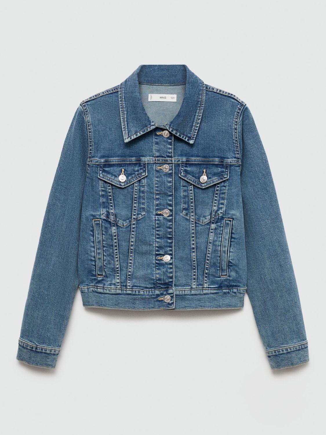 MANGO Vicky Pocket Denim Jacket in Open Blue | endource